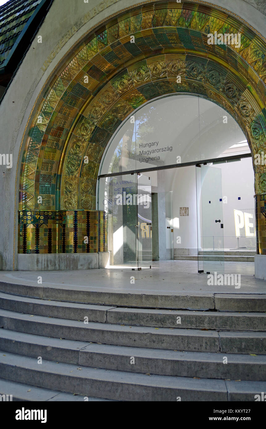 Venice, Italy, Hungarian Biennale Pavilion, Built 1909, Main entrance ...