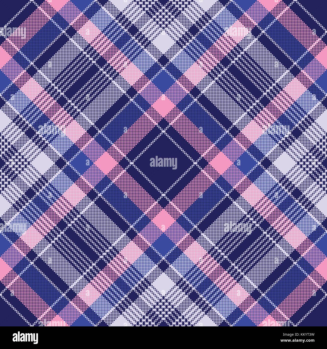 Blue pink check plaid pixel seamless pattern. Vector illustration Stock ...