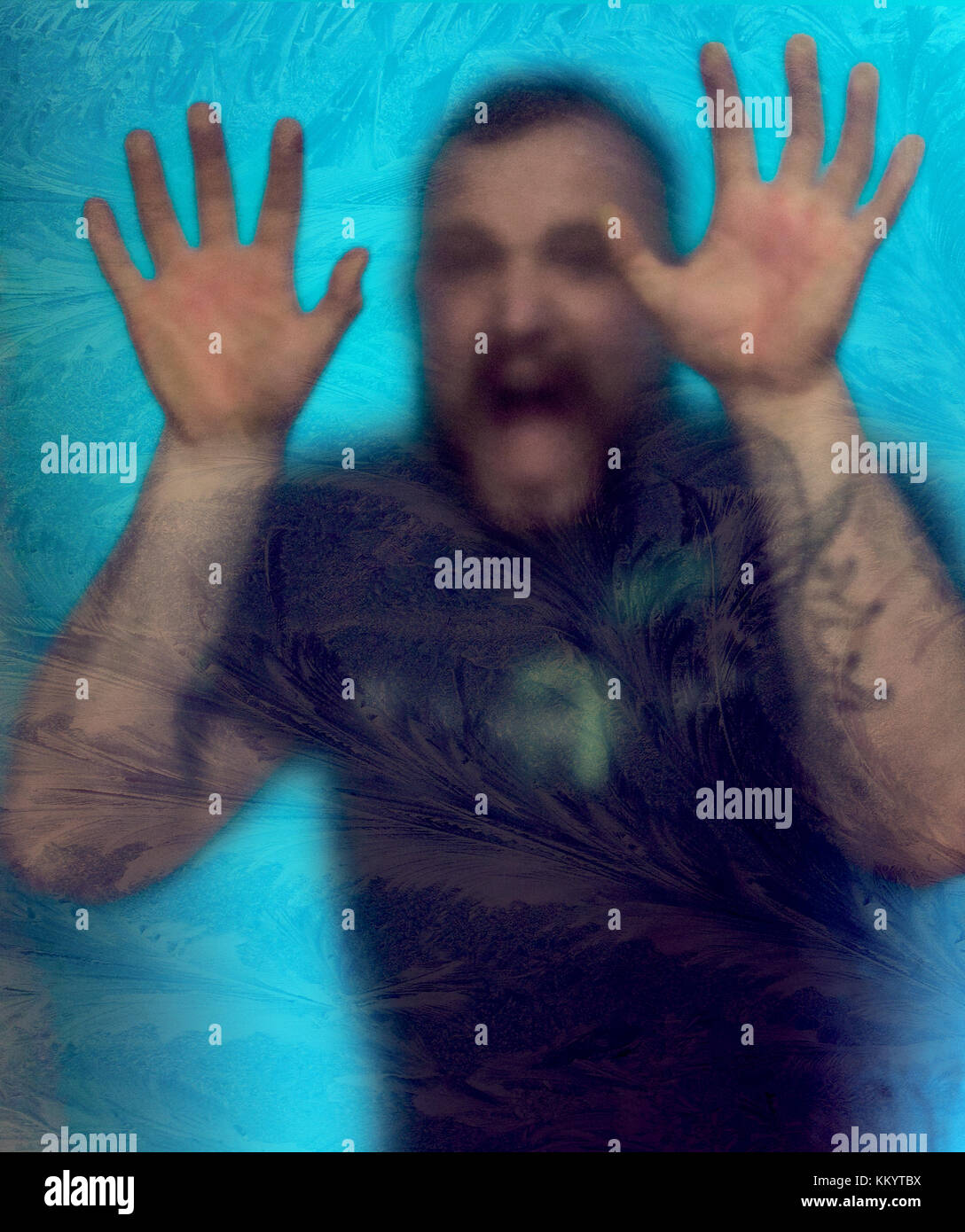 Silhouette man behind frosted glass hi-res stock photography and images ...