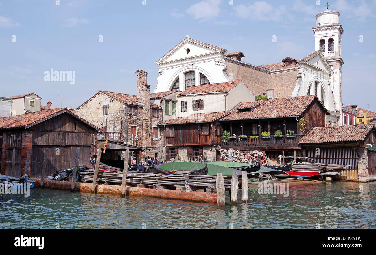 The famous boatyard, Squero, of S Trovaso, Venice, Italy, where ...