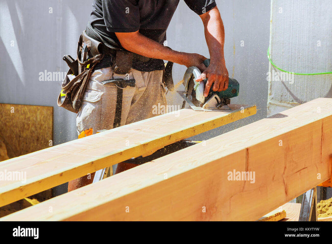 Detail craftsman cutting wood hi-res stock photography and images - Alamy