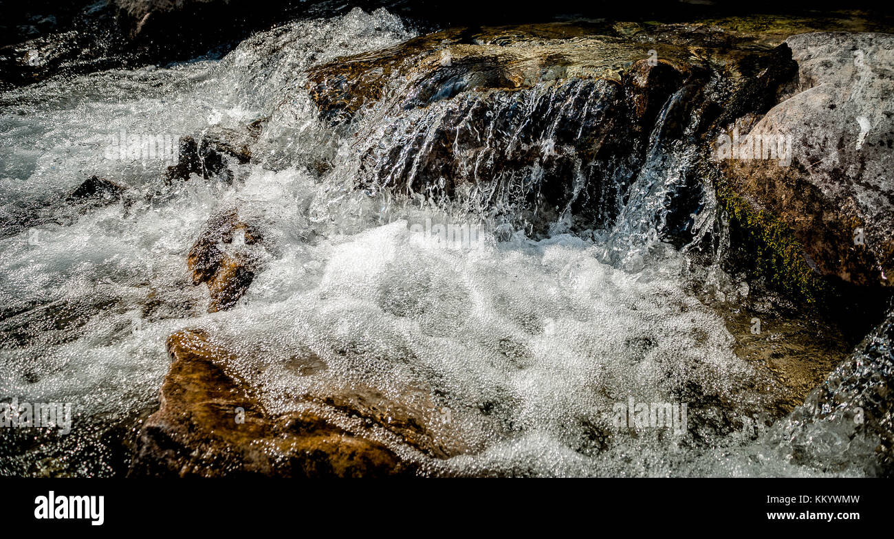 Bubbling water in a mountain torrent stream Stock Photo - Alamy