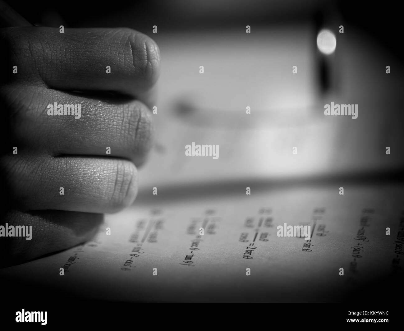 Studying for challenging Math Test Stock Photo - Alamy