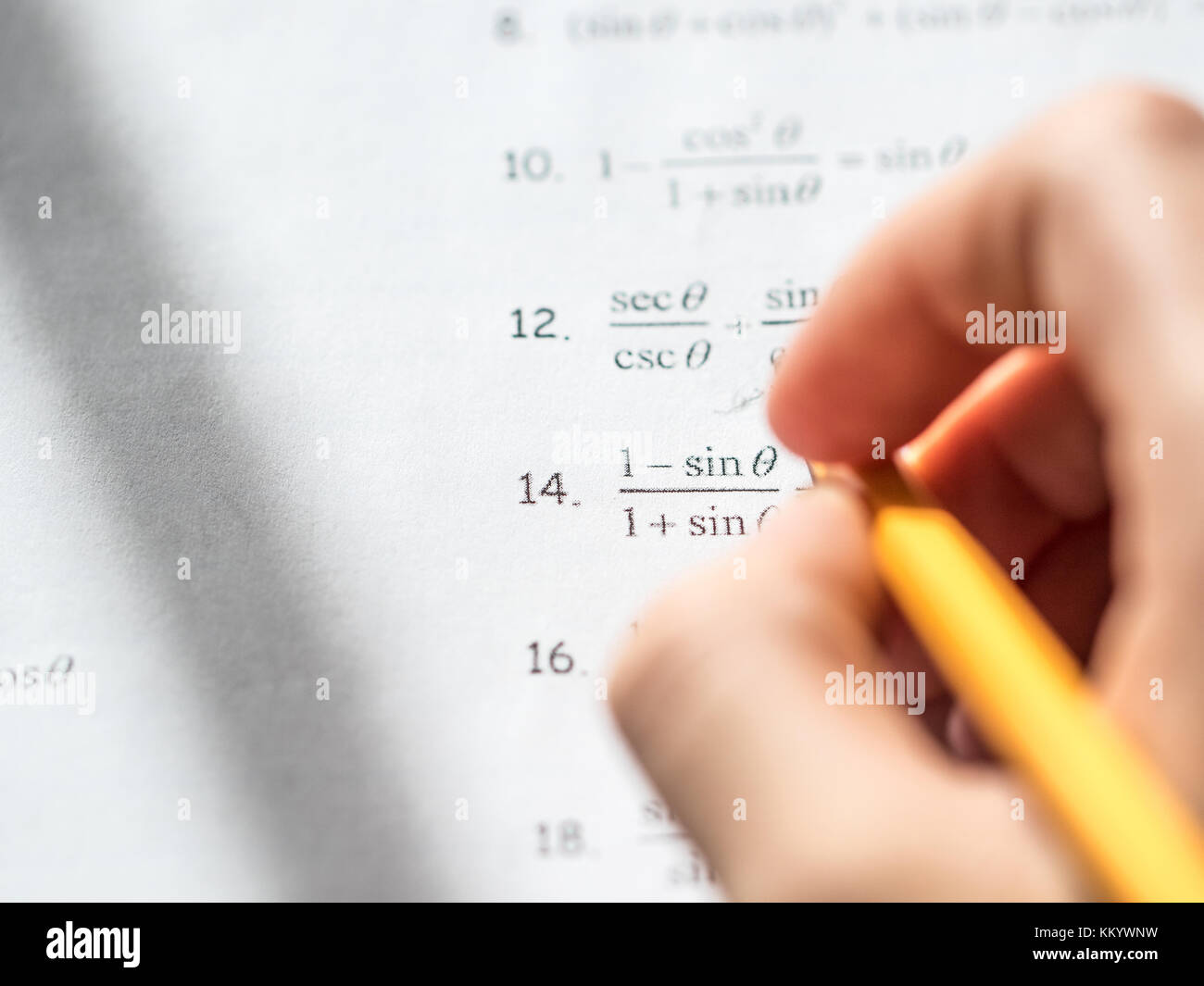 Studying for challenging Math Test Stock Photo - Alamy