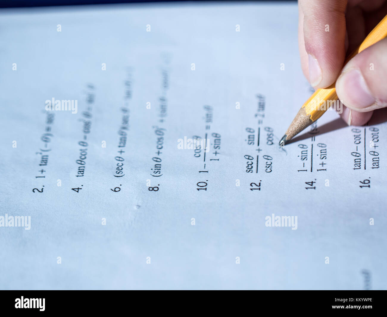 Studying for challenging Math Test Stock Photo - Alamy
