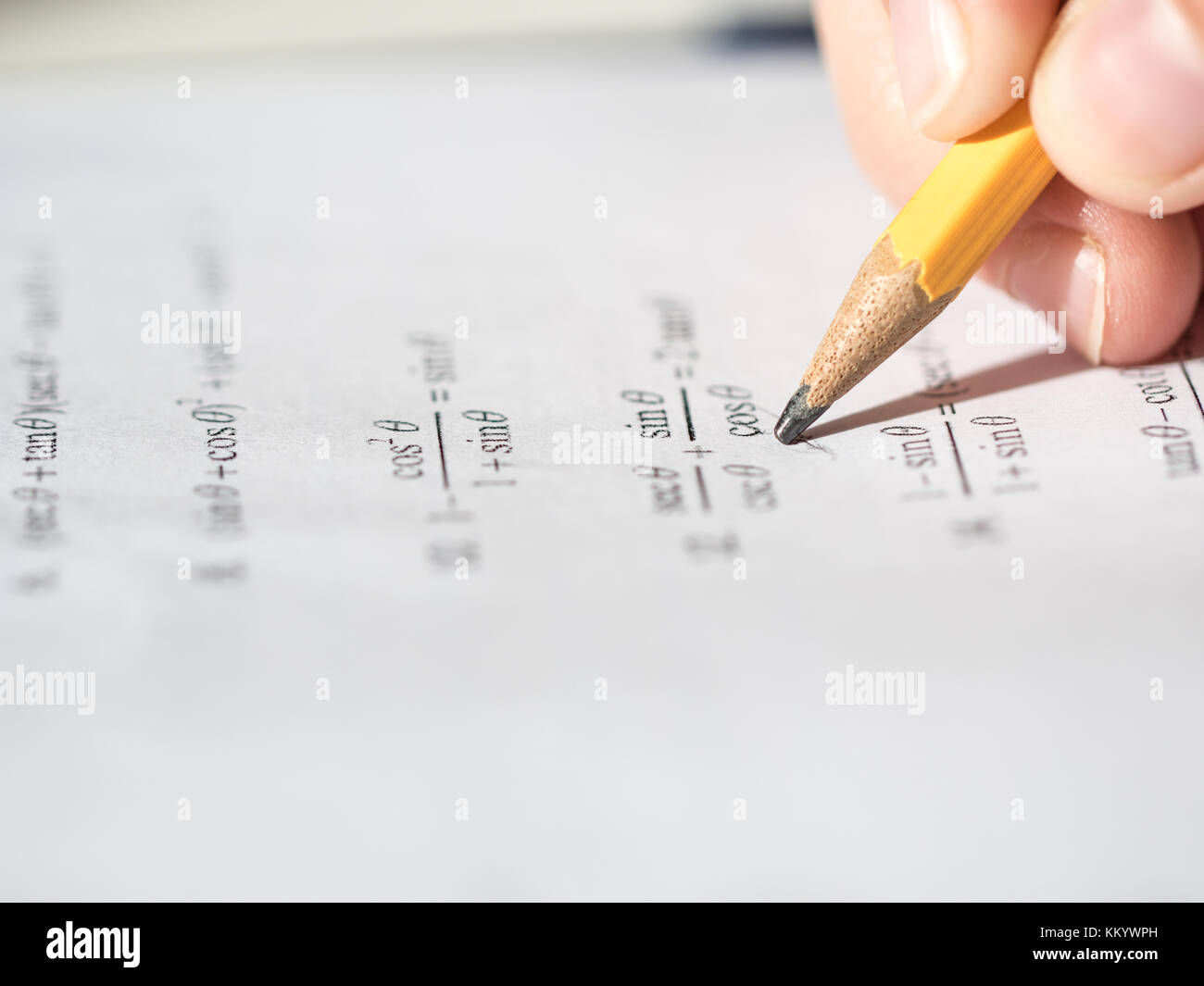 Studying for challenging Math Test Stock Photo - Alamy