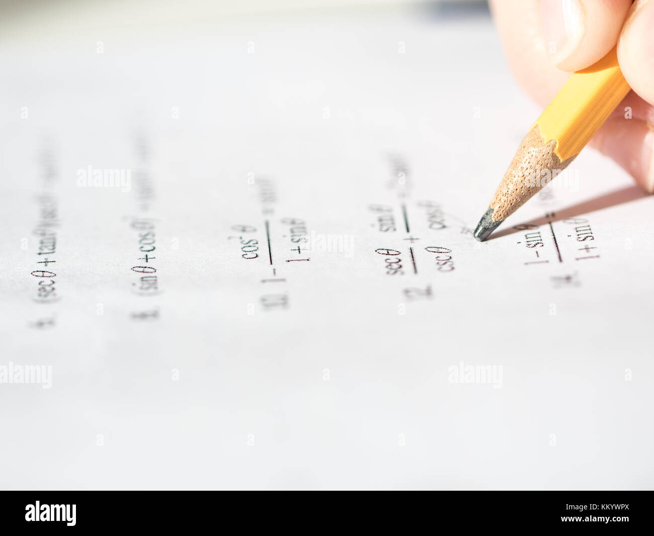 Studying for challenging Math Test Stock Photo - Alamy