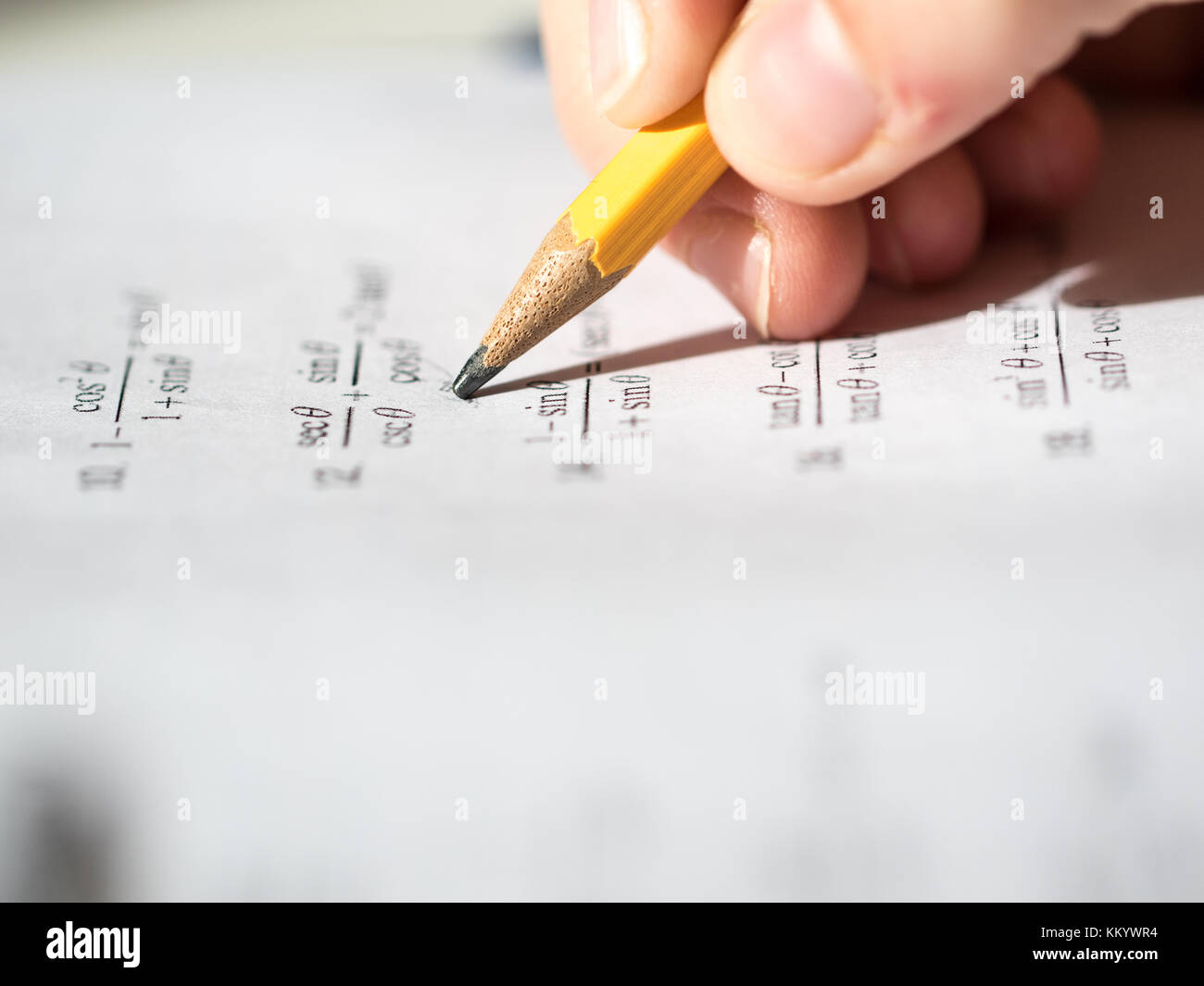 Studying for challenging Math Test Stock Photo - Alamy