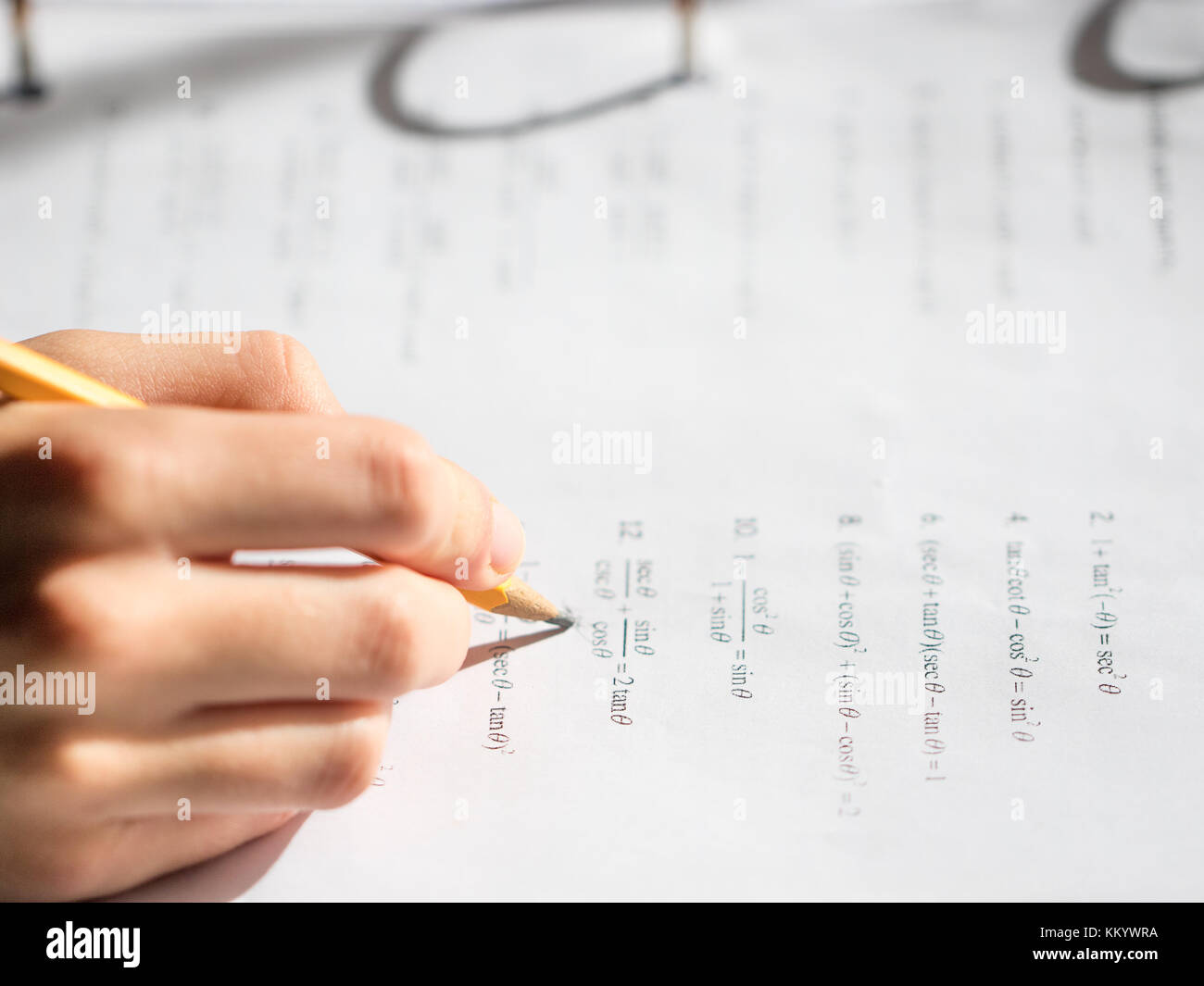 Studying for challenging Math Test Stock Photo - Alamy