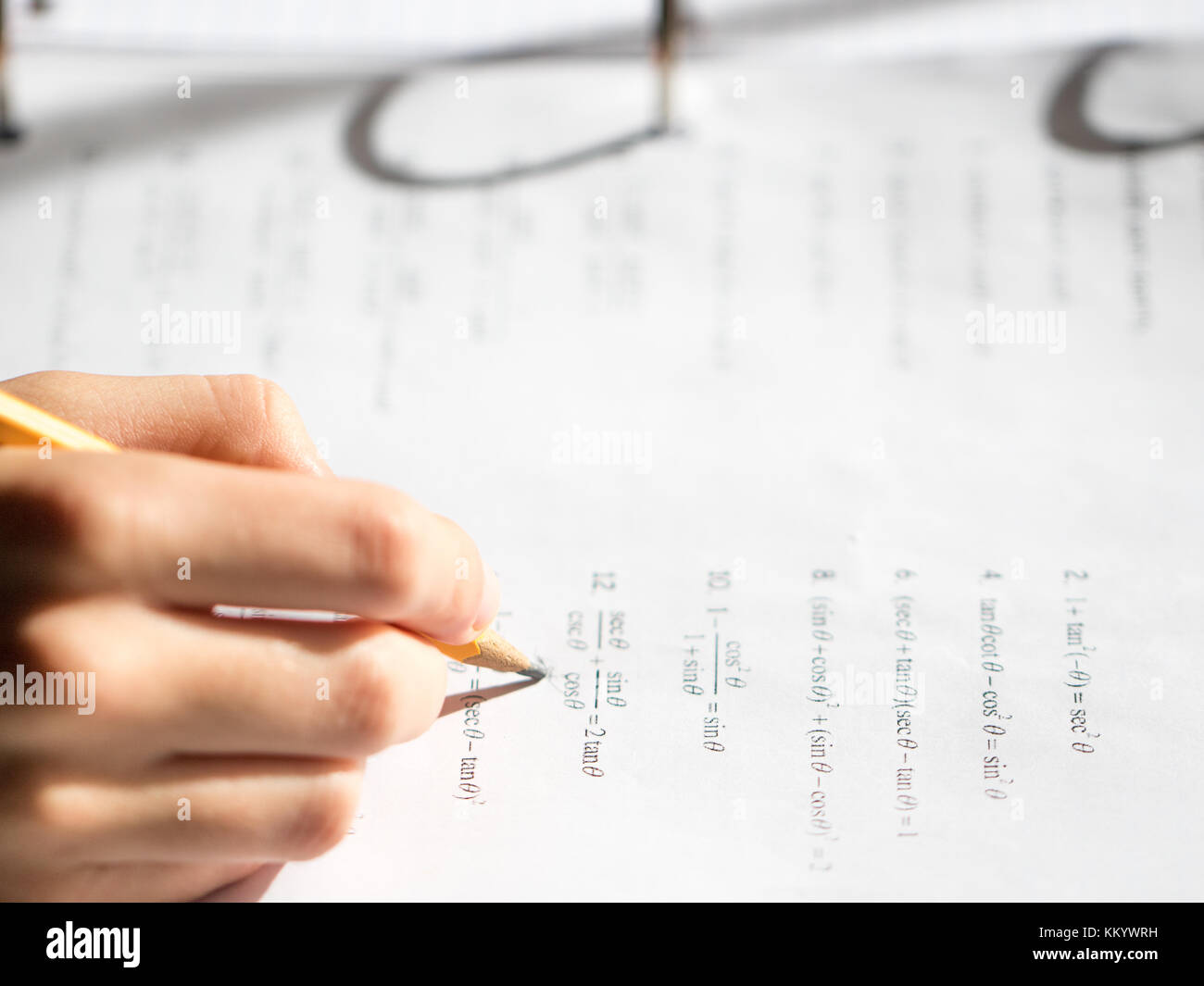 Studying for challenging Math Test Stock Photo - Alamy