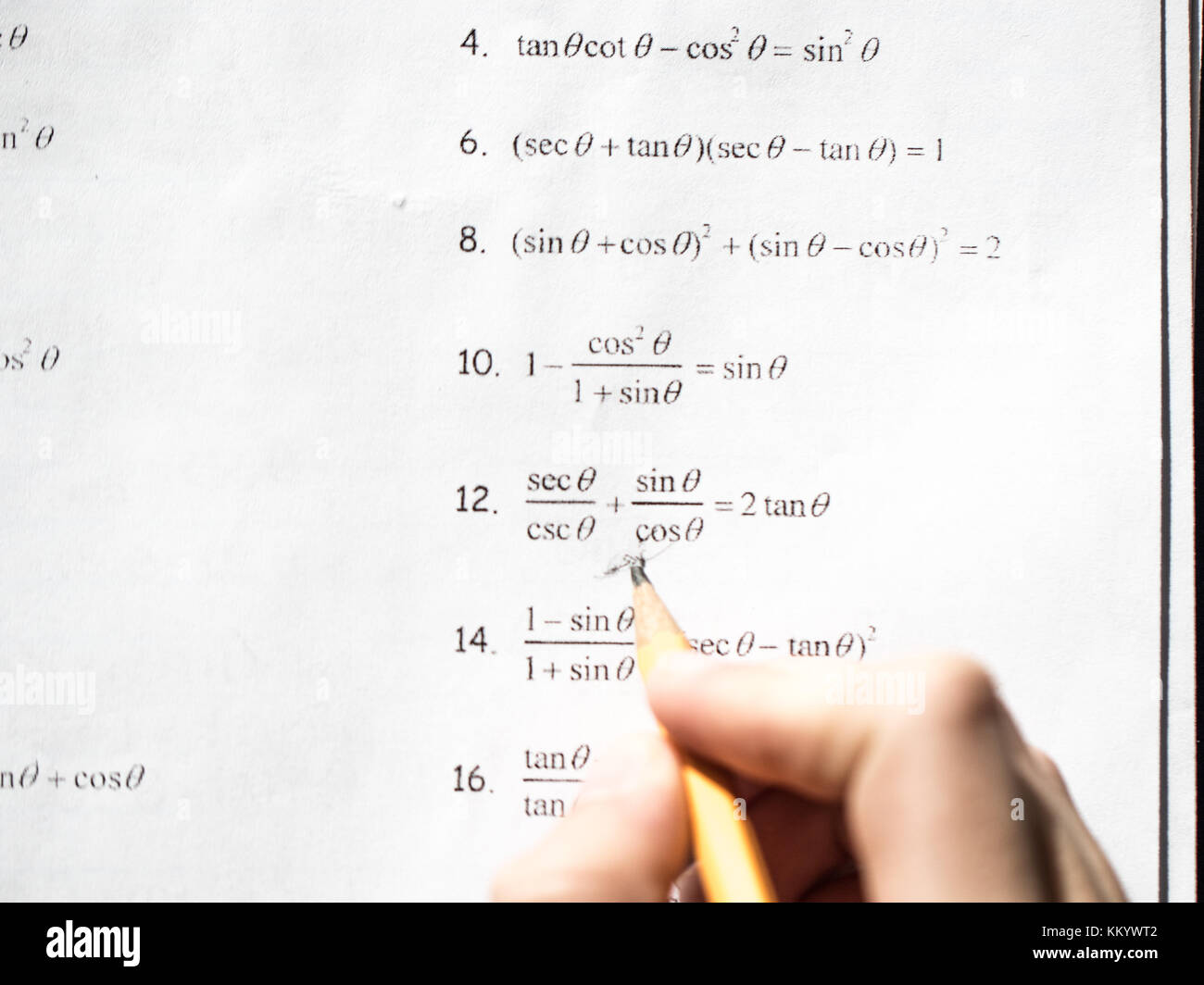 Studying for challenging Math Test Stock Photo - Alamy