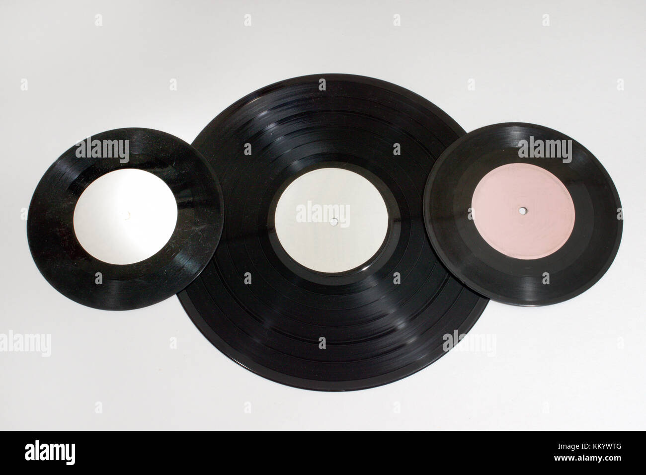 Vinyl records of different disc diameters Stock Photo - Alamy