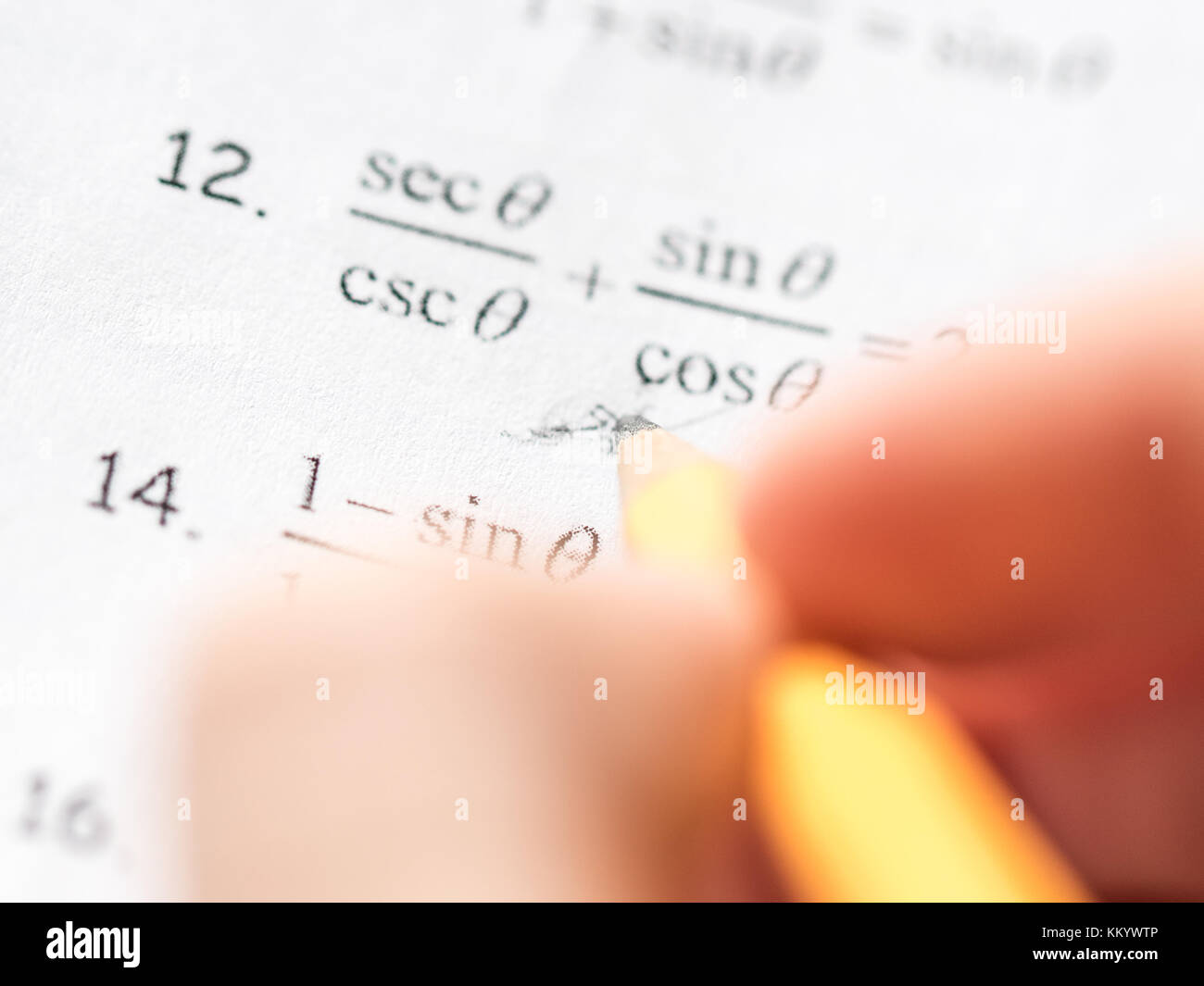 Studying for challenging Math Test Stock Photo - Alamy