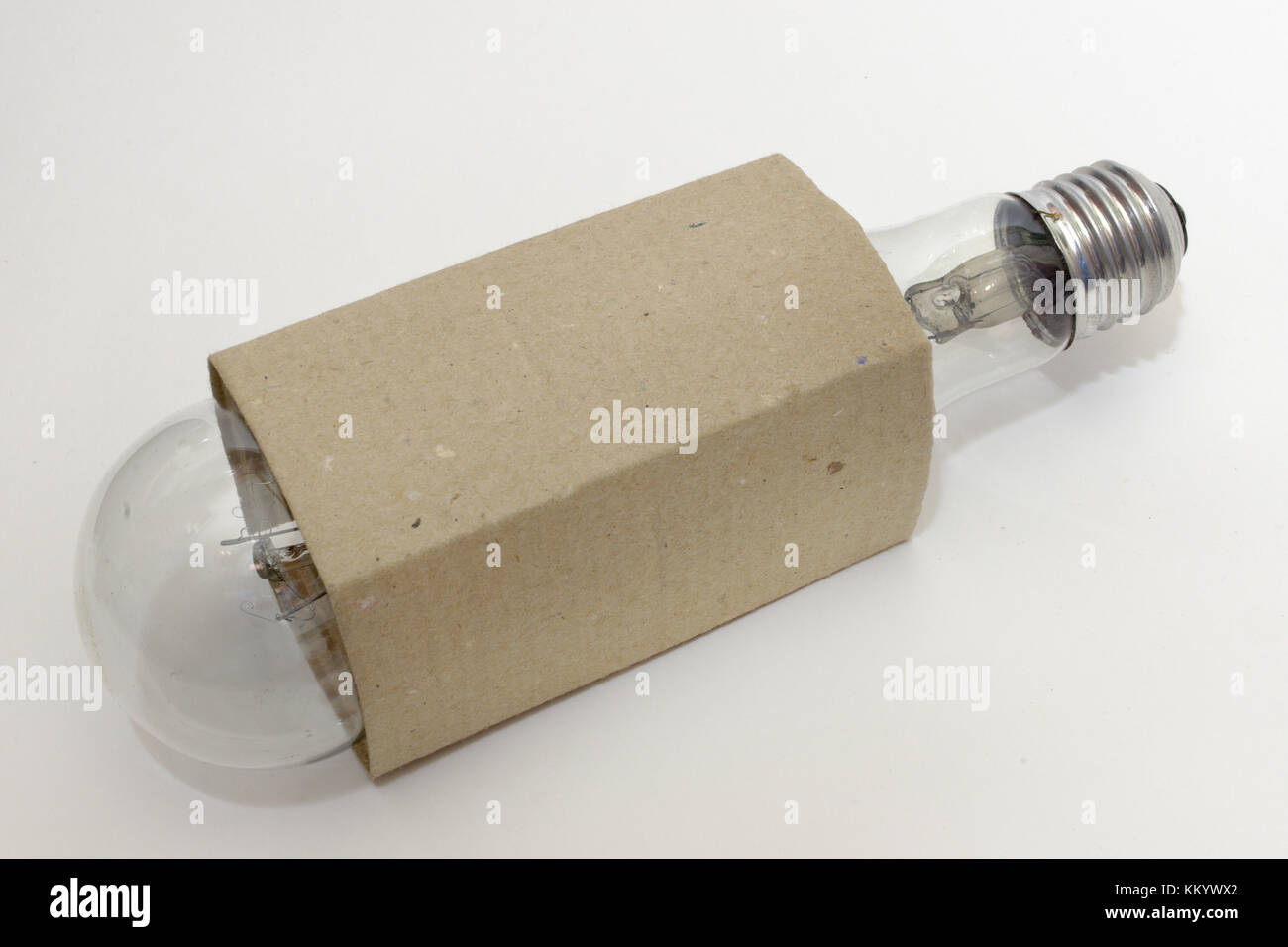 huge incandescent light bulb in a cardboard box Stock Photo - Alamy
