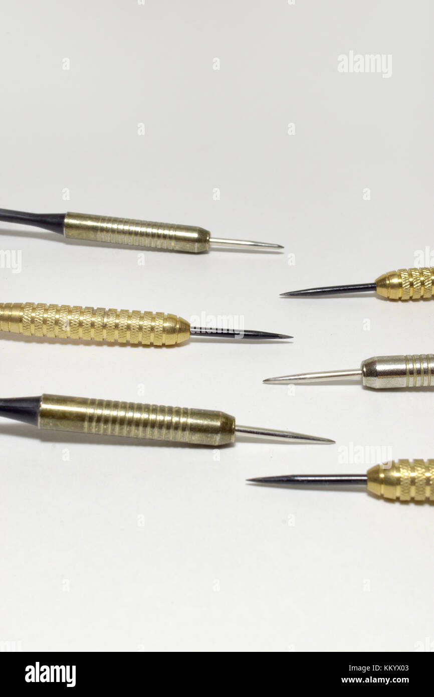 Darts sharp steel needles, barrels of brass, stainless steel Stock ...