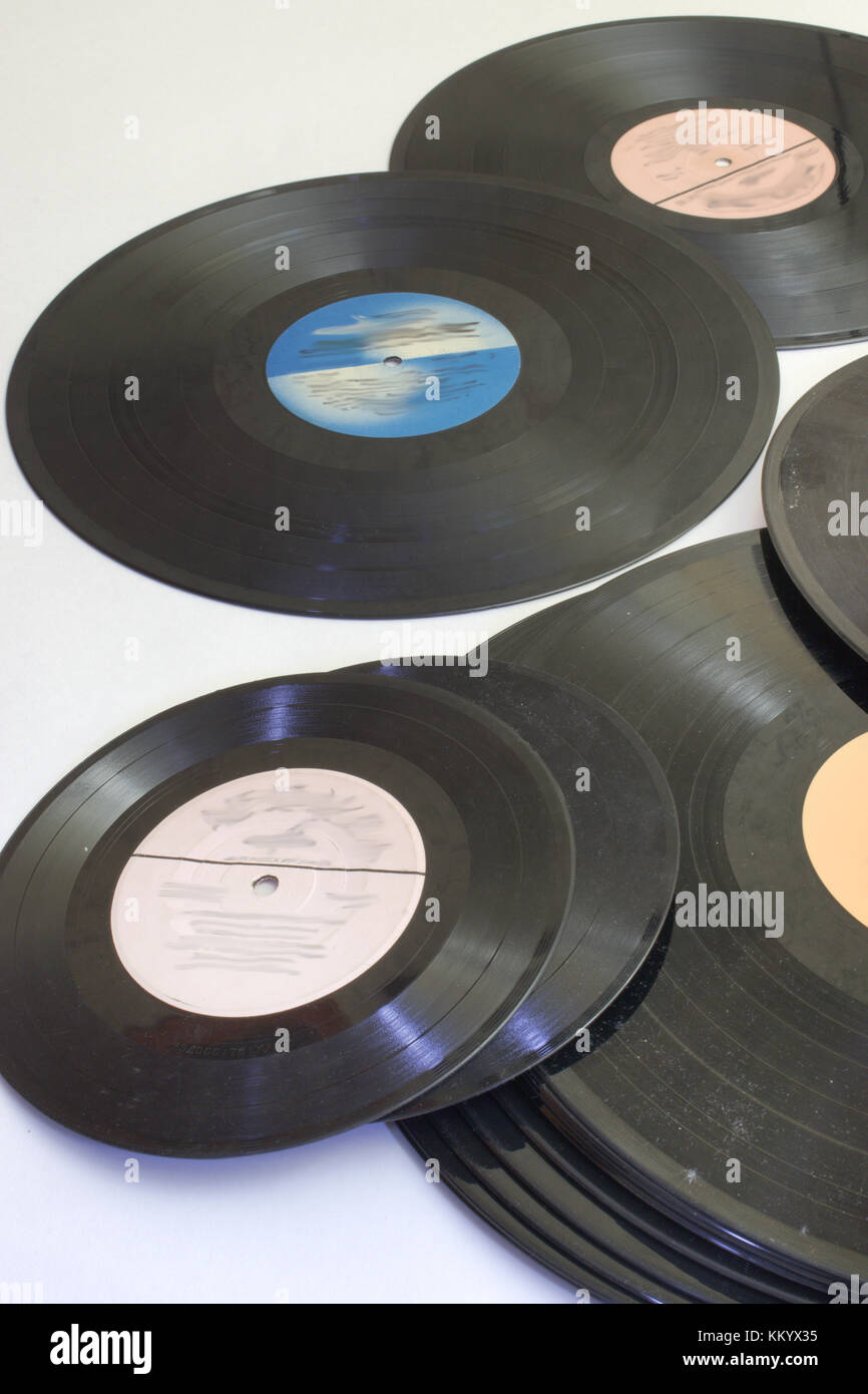 Vinyl records, scattered in disarray Stock Photo - Alamy
