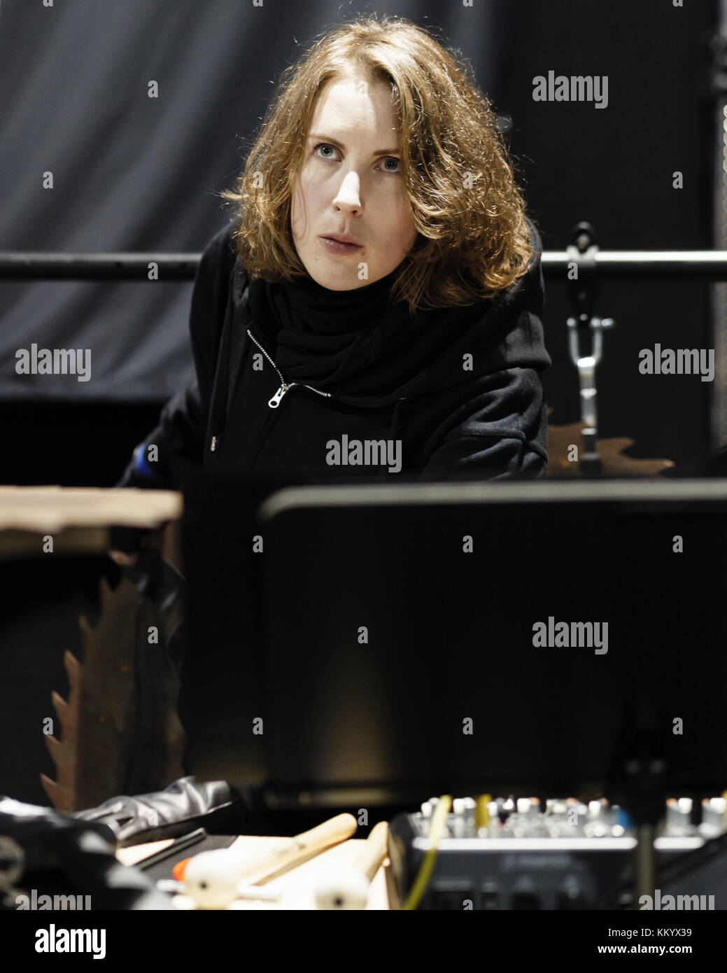 Louise Magnusson percussionist with GGR Betong at the Huddersfield ...