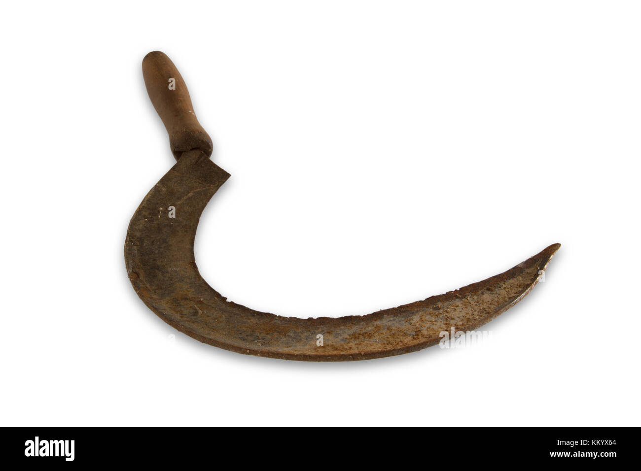 Old rusty sickle isolated on white background Stock Photo - Alamy