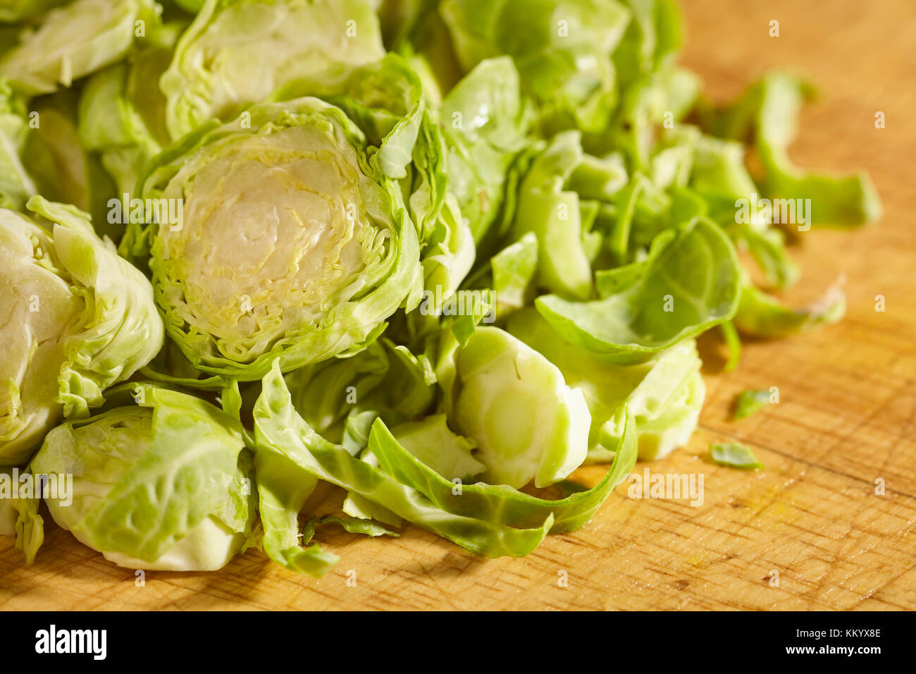 Raw, sliced Brussels Sprouts Stock Photo - Alamy