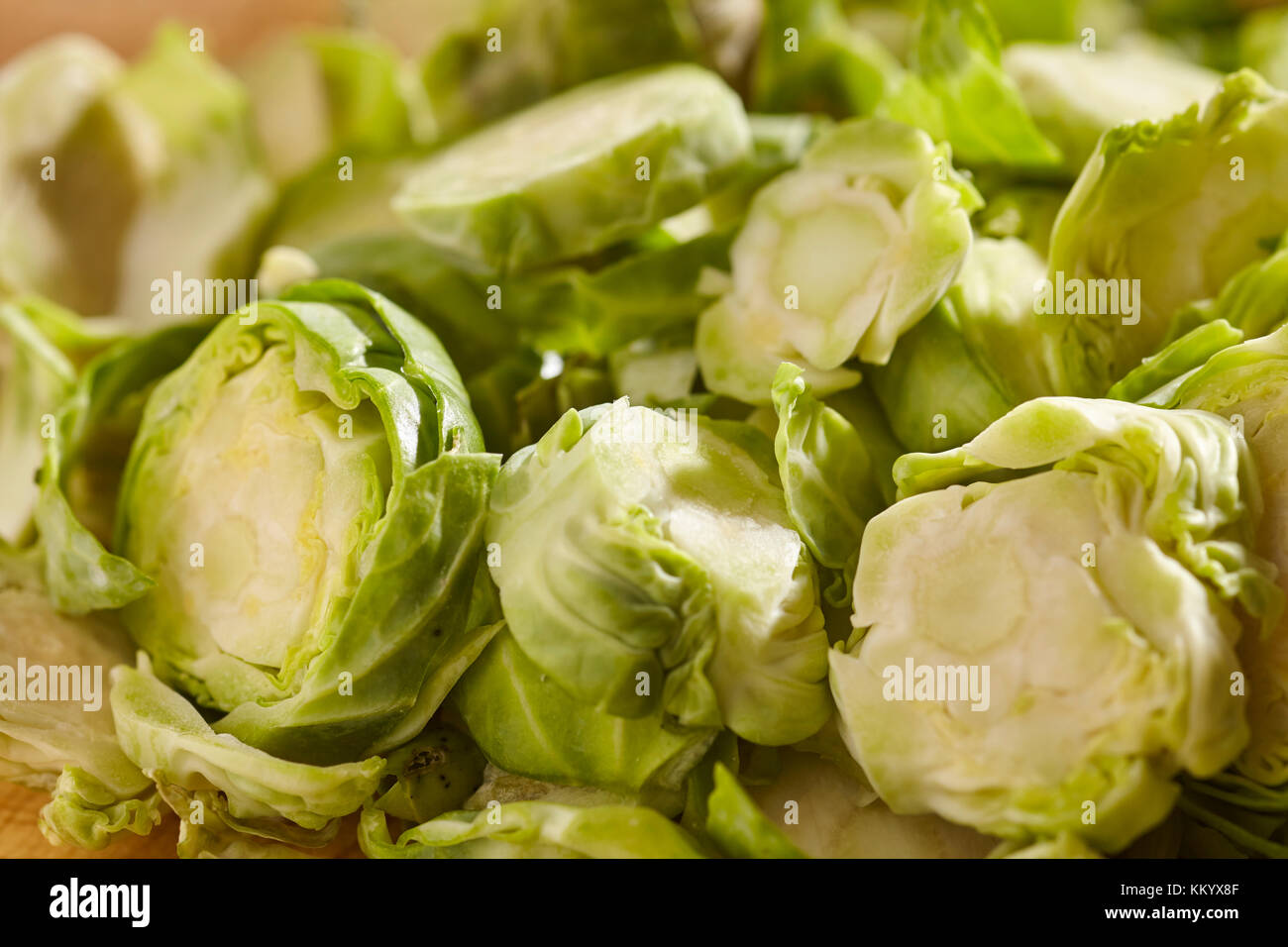 Raw, sliced Brussels Sprouts Stock Photo - Alamy