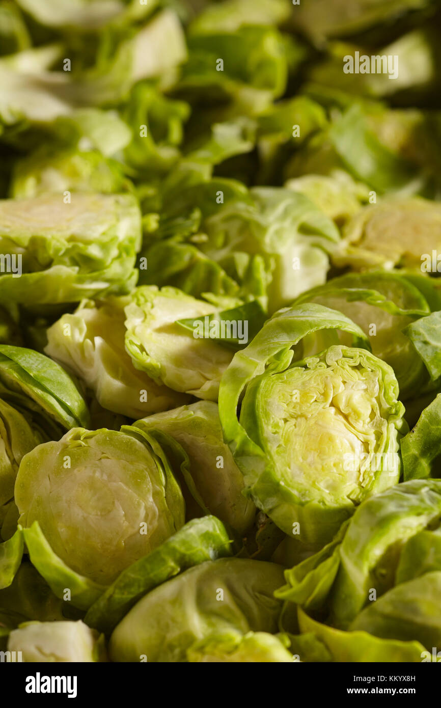 Raw, sliced Brussels Sprouts Stock Photo - Alamy