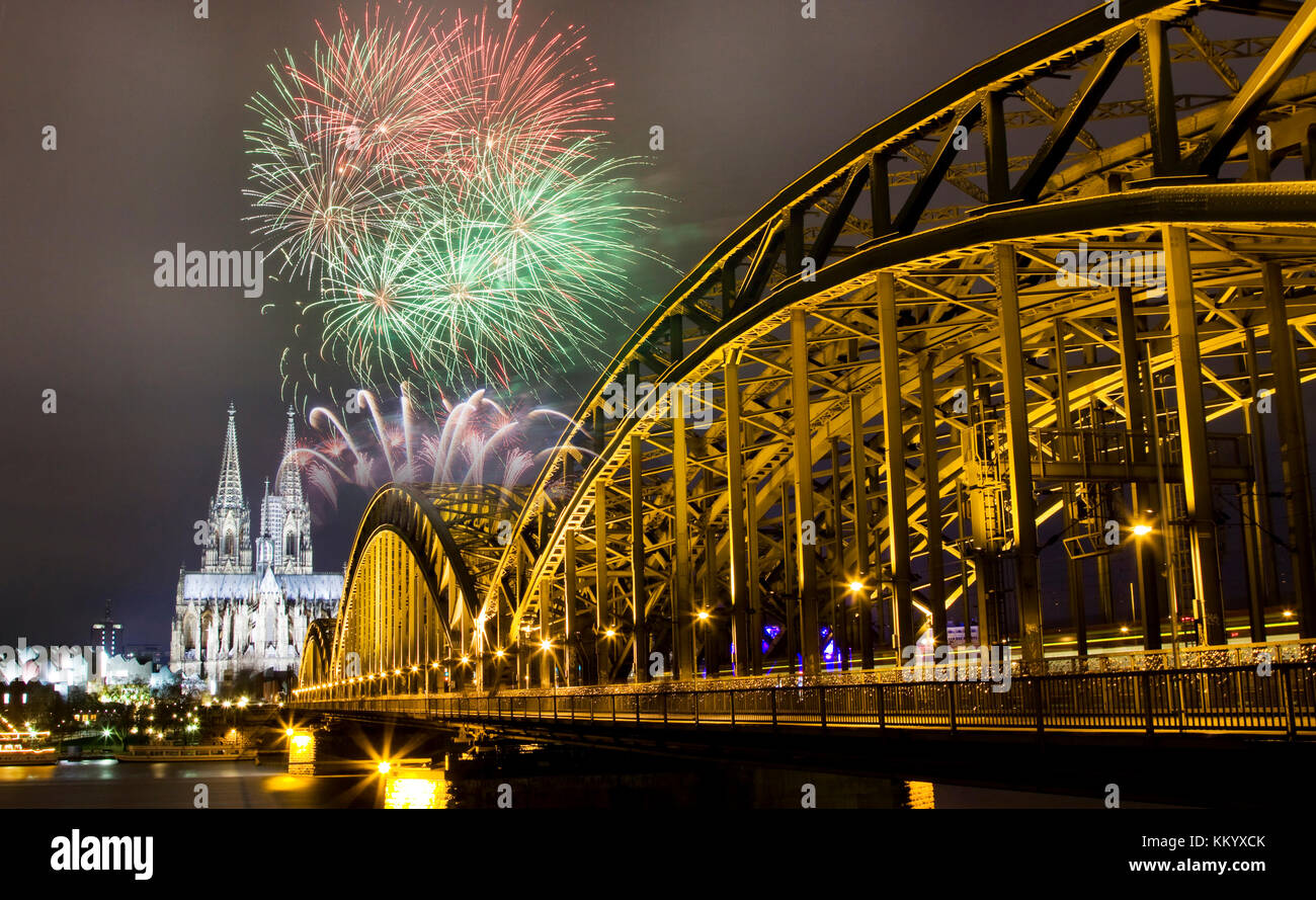 celebrating new year's eve in n Koln, Germany - fireworks around the ...