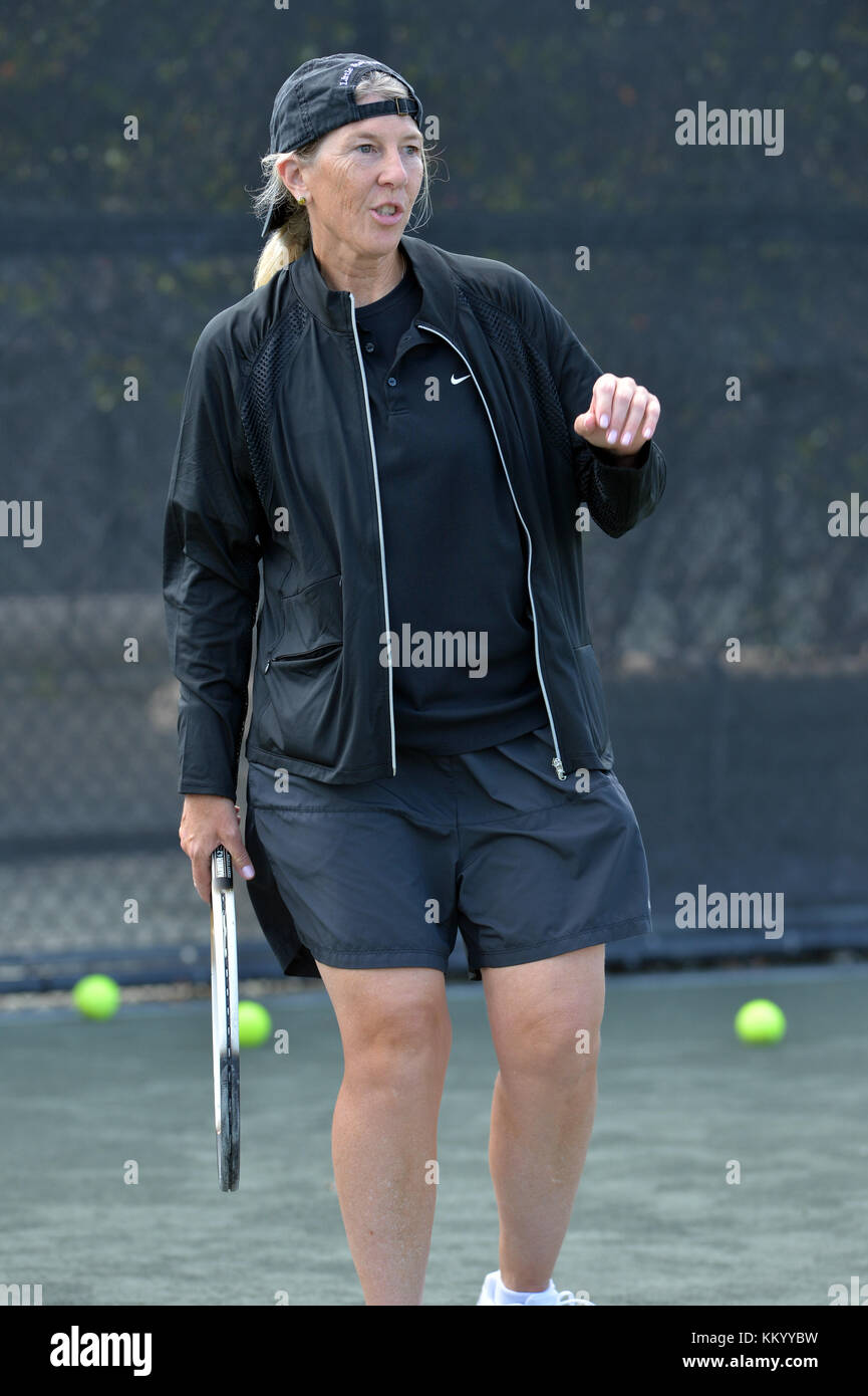 BOCA RATON, FL - NOVEMBER 18: Andrea Jaeger playing Tennis at The Boca ...