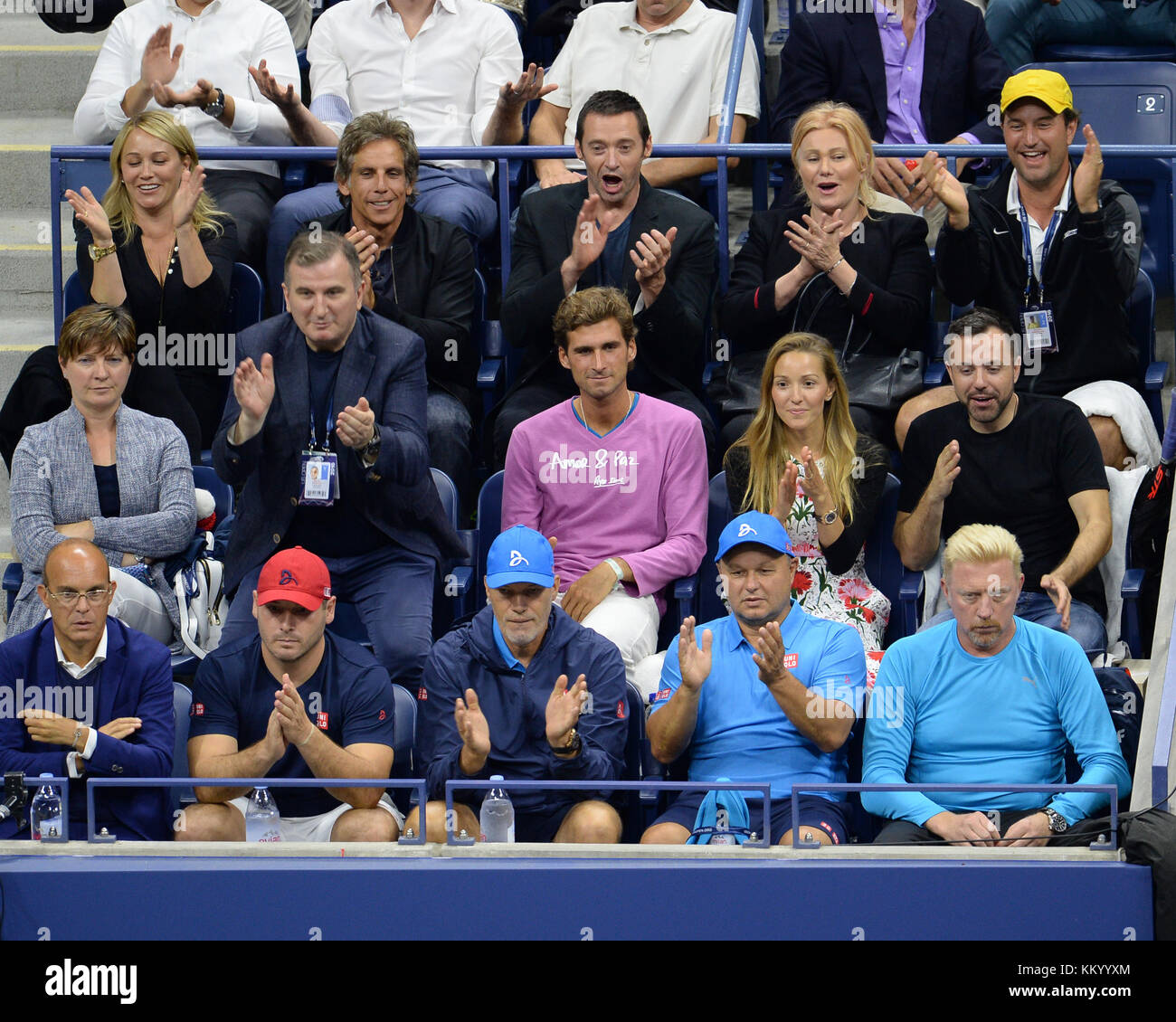 NEW YORK, NY - SEPTEMBER 06: Christine Taylor, Ben Stiller, Hugh ...