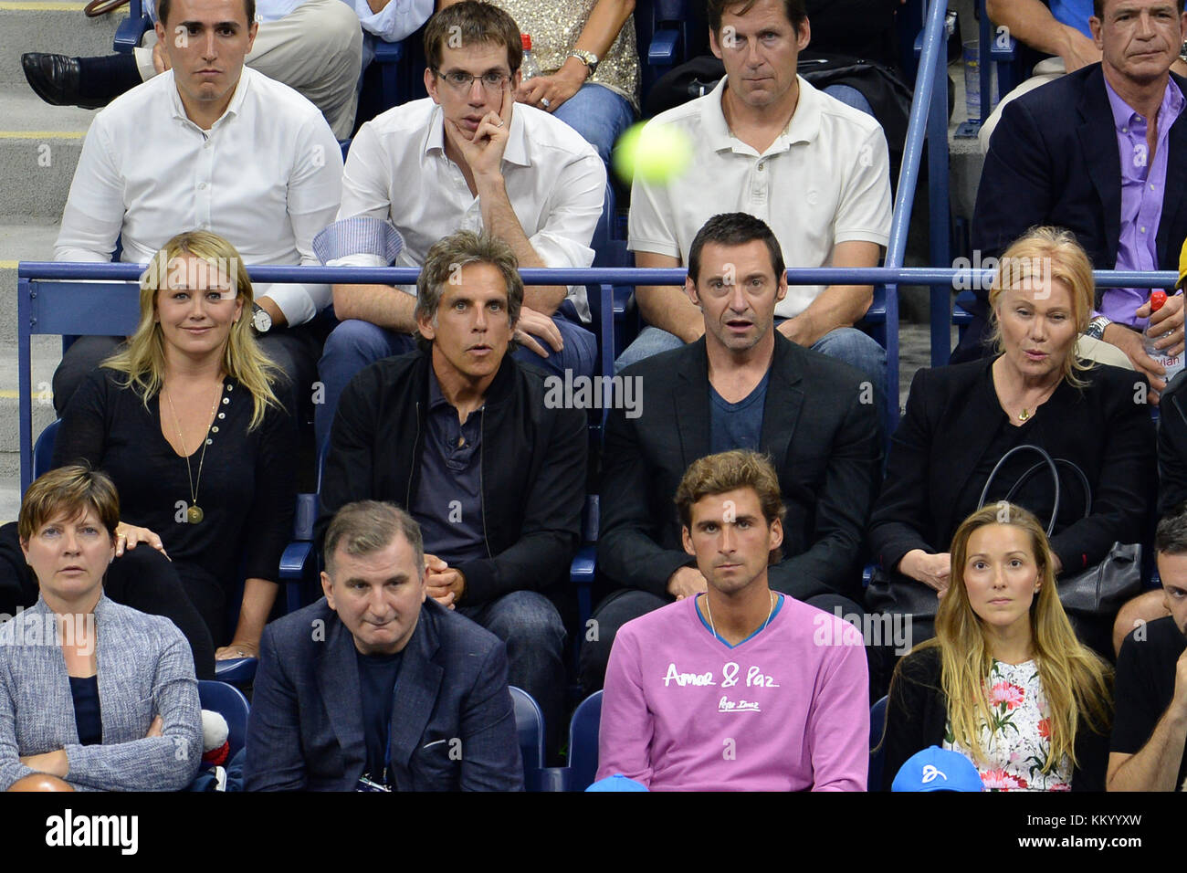 NEW YORK, NY - SEPTEMBER 06: Christine Taylor, Ben Stiller, Hugh ...