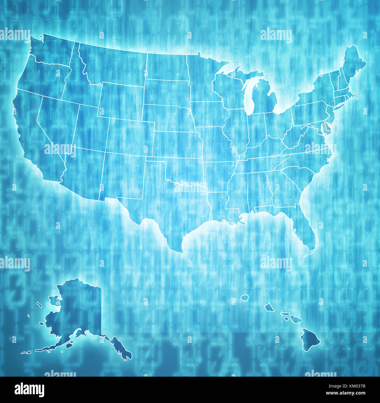 delaware on isolated map of united states of america with state borders ...