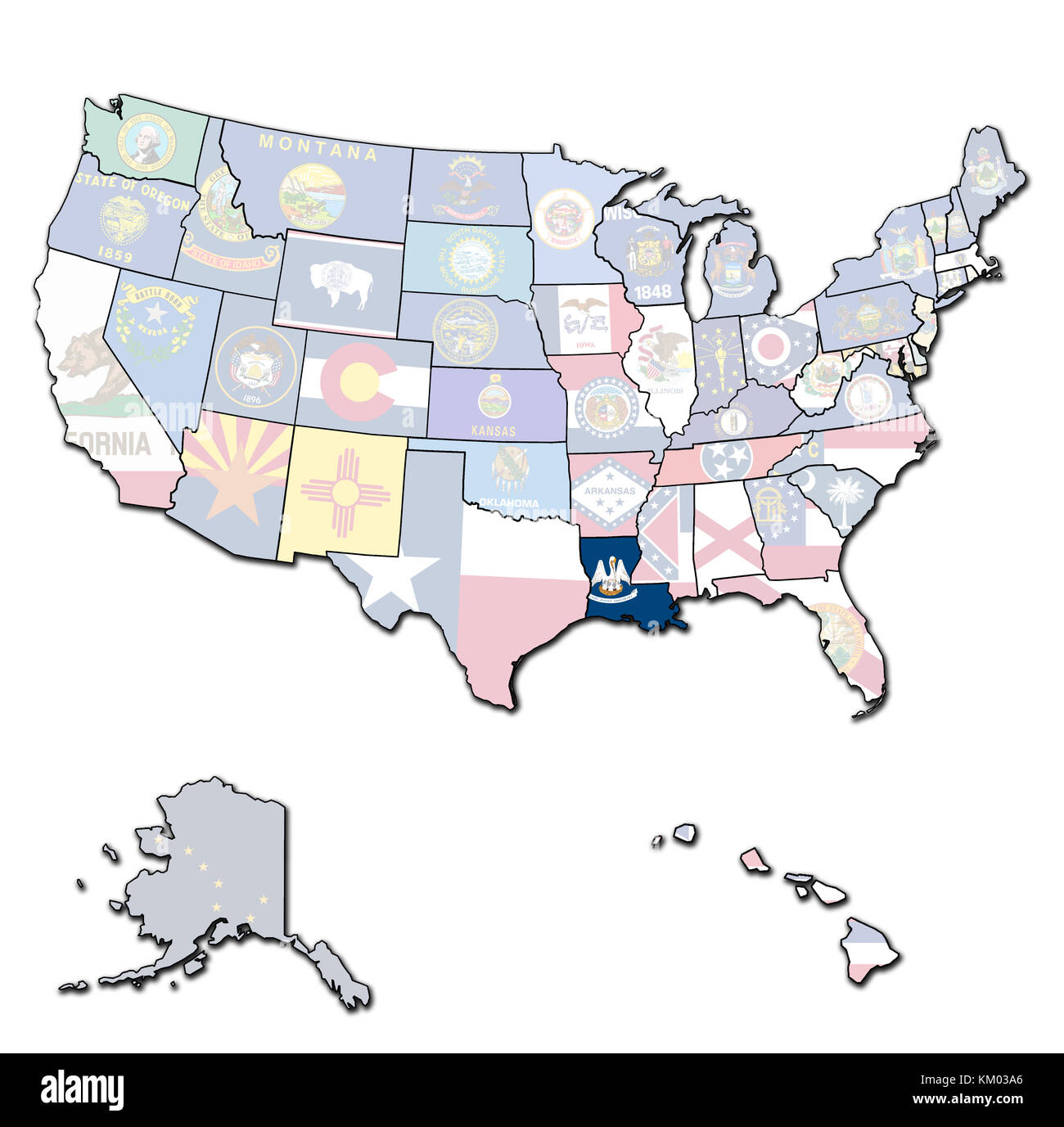 Map Of Louisiana State High Resolution Stock Photography and Images - Alamy