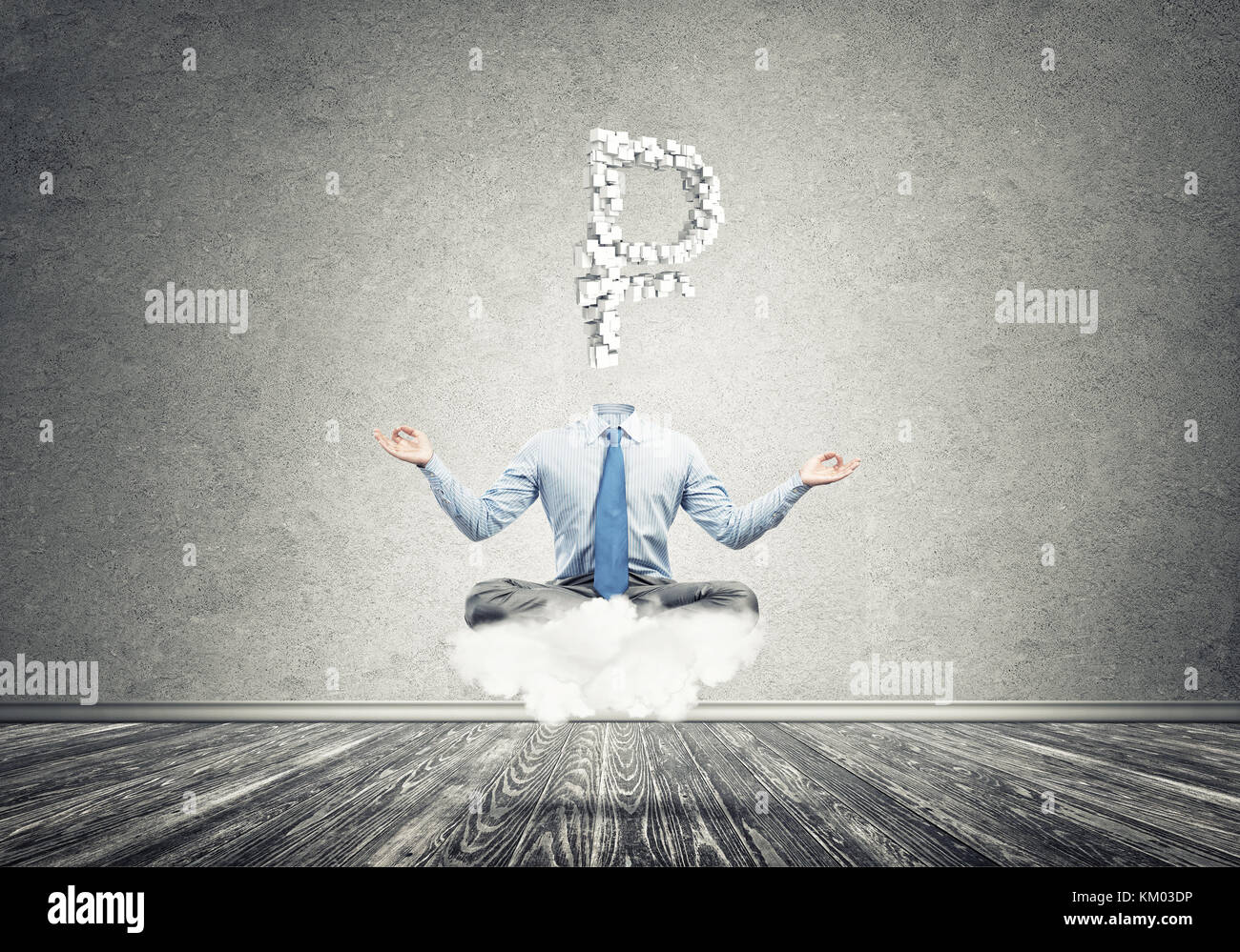 Headless meditating businessman Stock Photo - Alamy