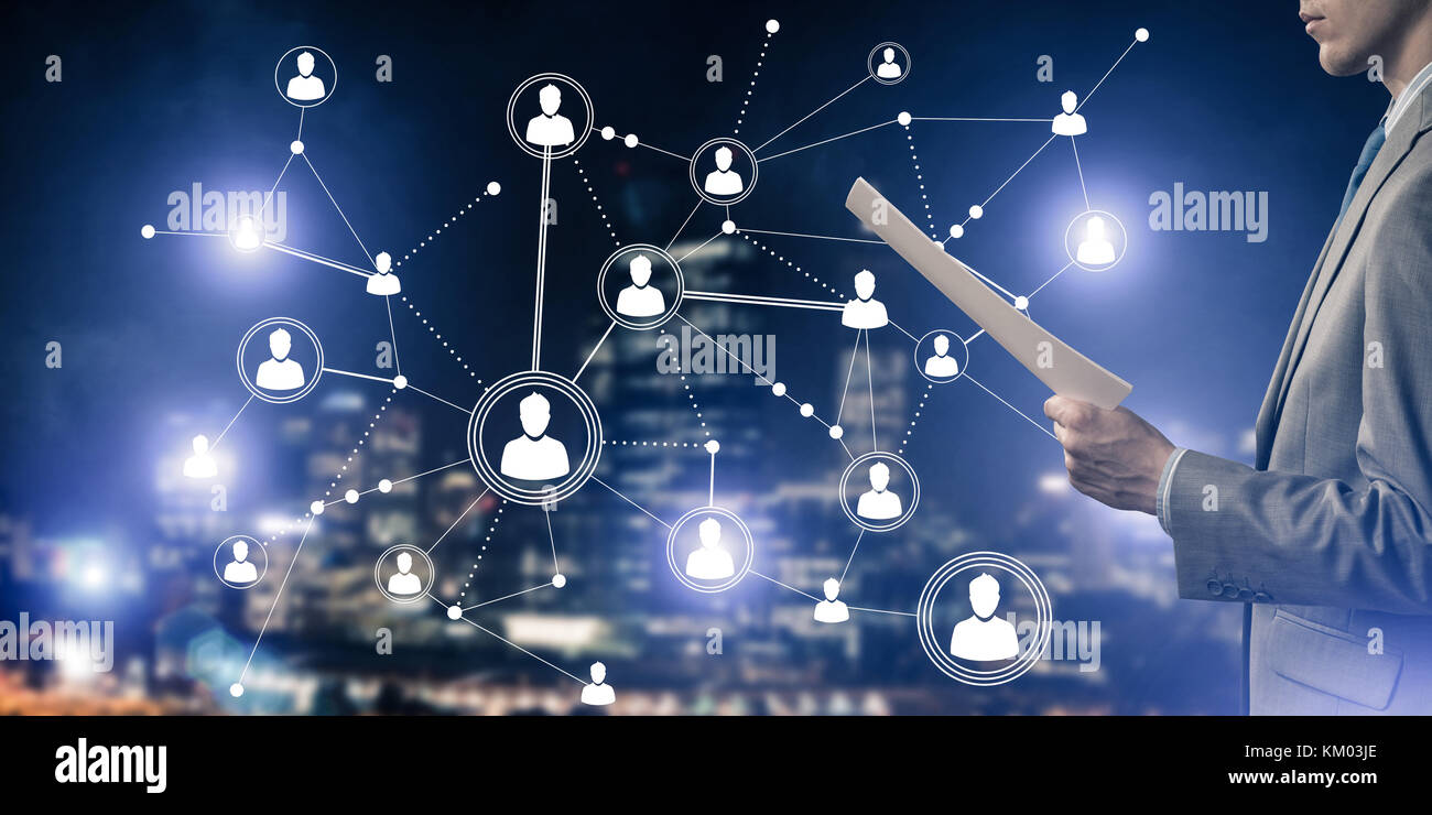 Concept of modern business networking that connect and cooperate Stock ...
