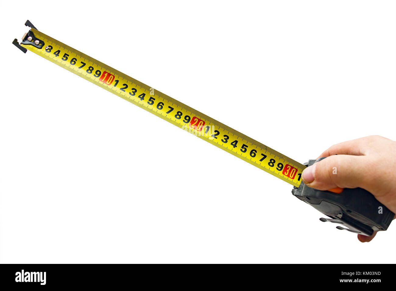 Hand tape meter measure Cut Out Stock Images & Pictures - Alamy