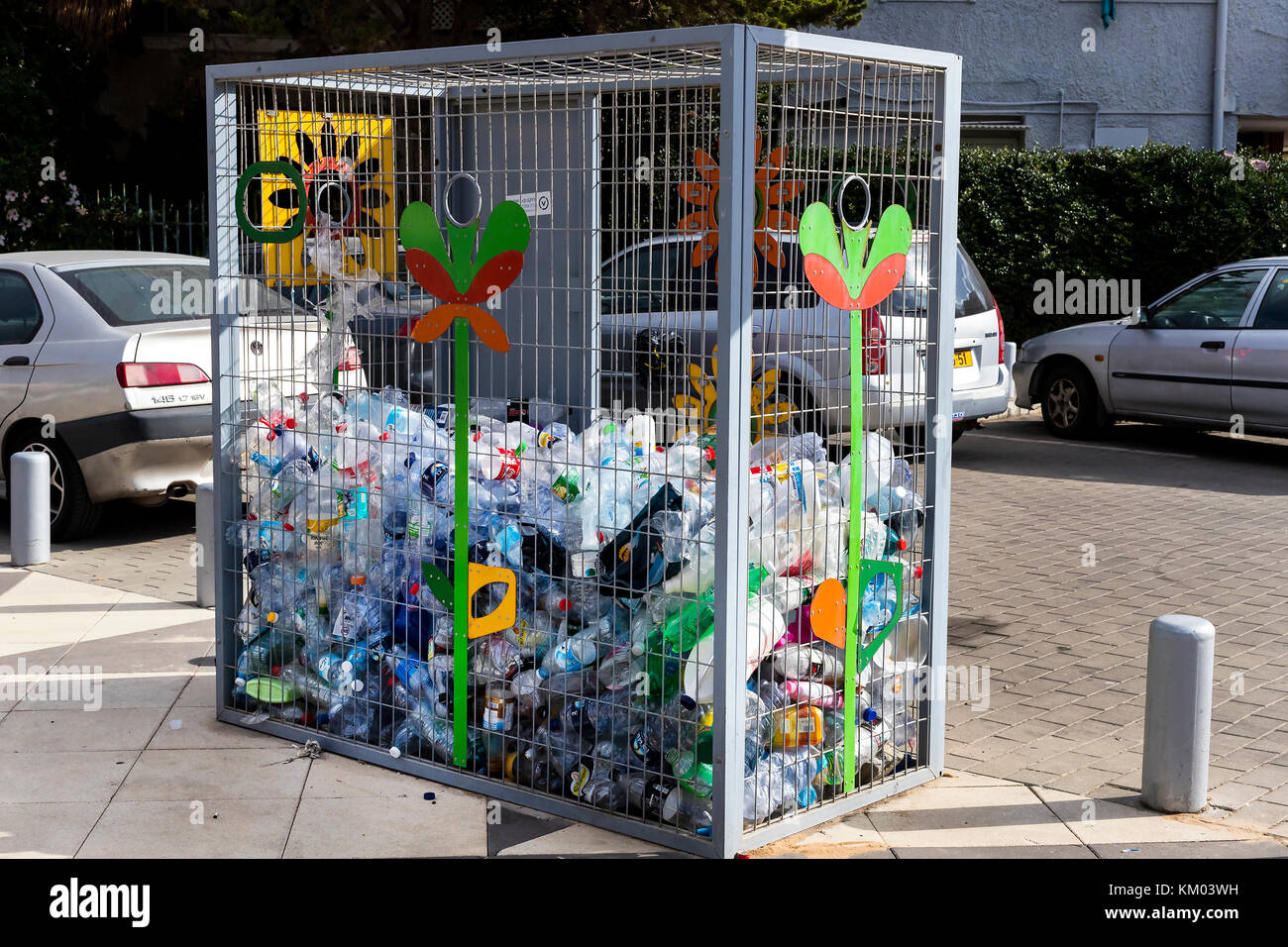 TEL AVIV , ISRAEL - 20 NOVEMBER 2017: Containers for the collection of ...