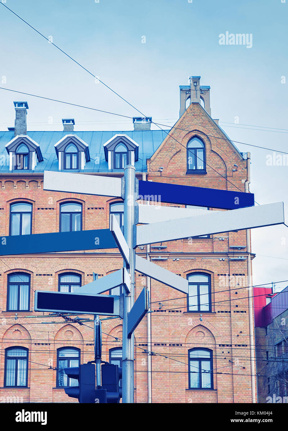 Street indicators in Riga city, Latvia Stock Photo - Alamy