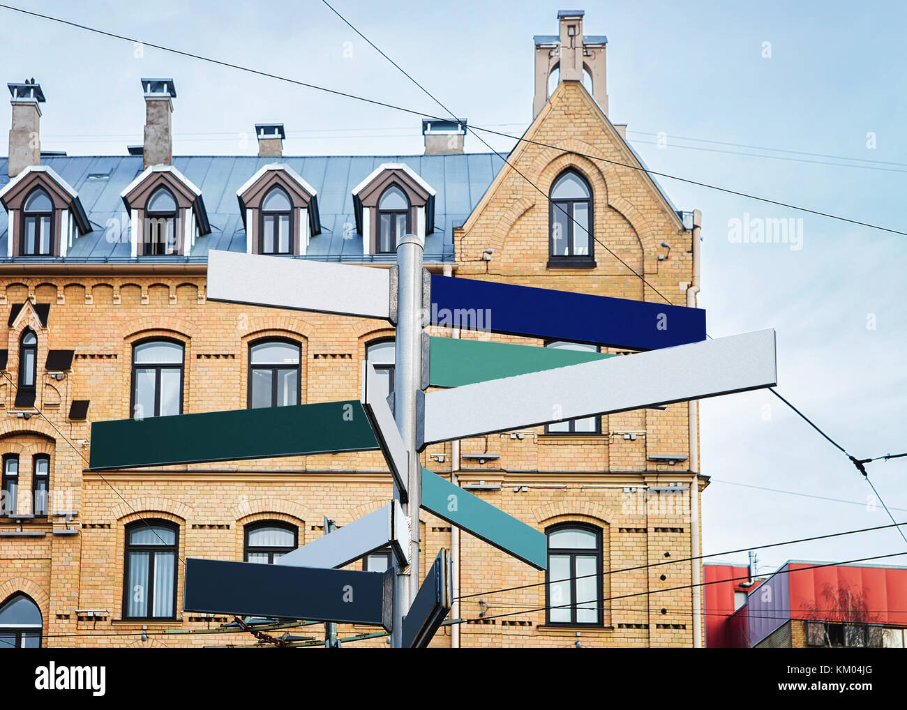 Street indicators at Riga city, Latvia Stock Photo - Alamy