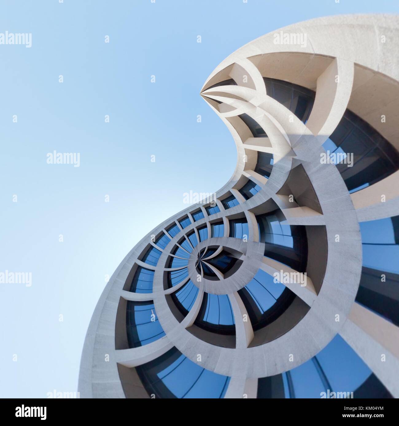 Looking at an office building of Washington DC from a tiny world ...