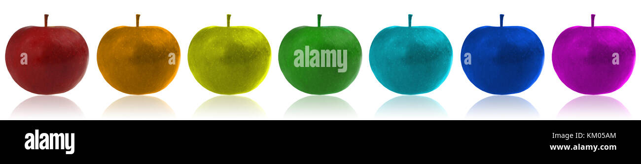 Color apples. Seven color apples Stock Photo - Alamy