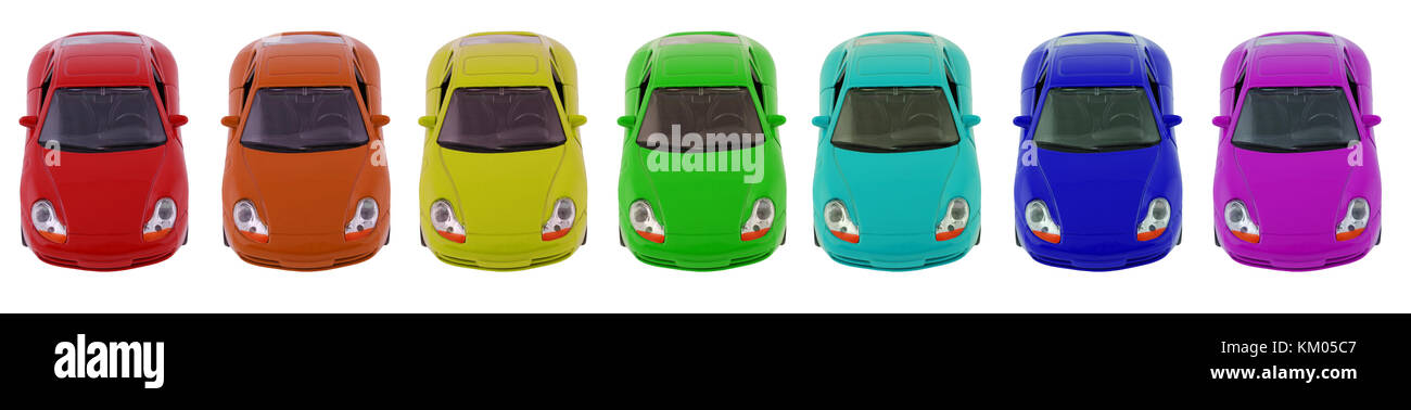Multi-coloured car isolated on white Stock Photo - Alamy