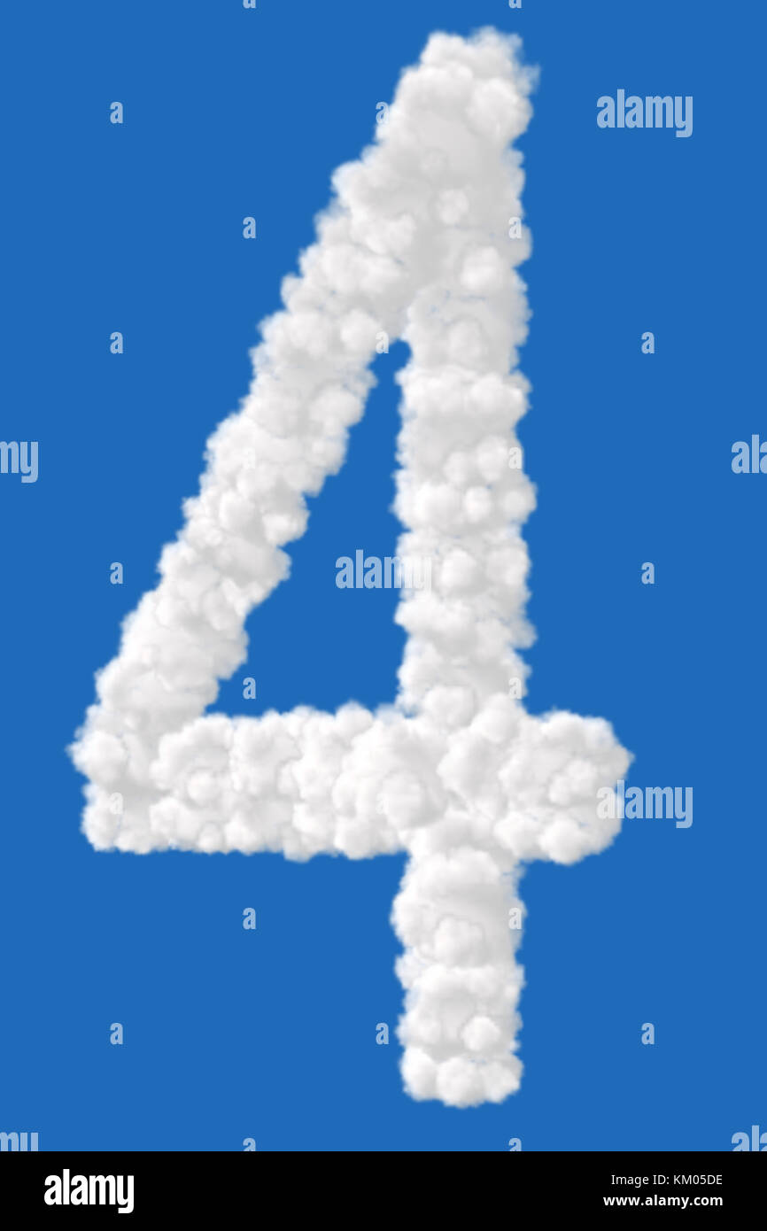 Clouds in shape of figure four on sky Stock Photo - Alamy