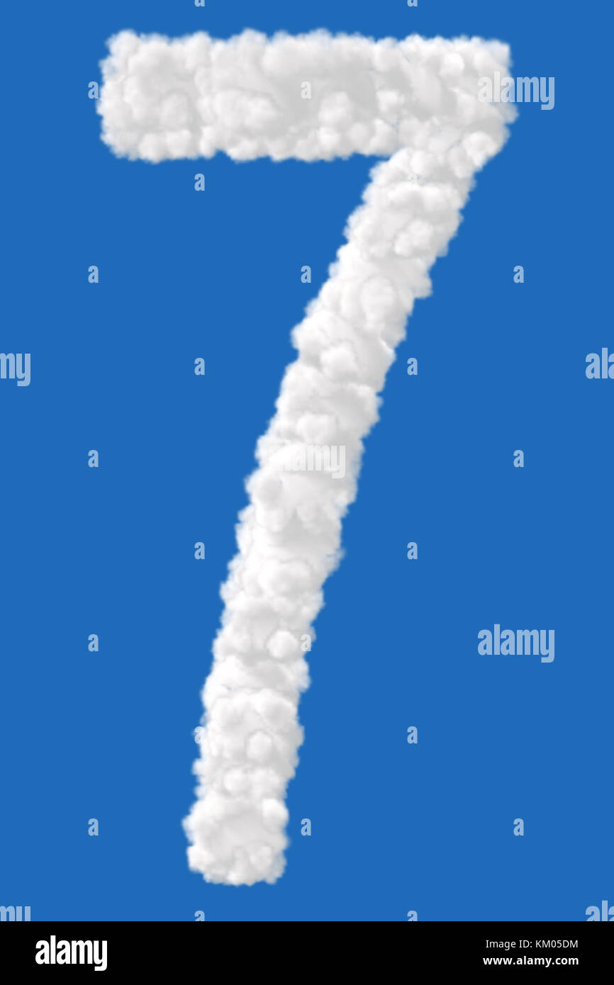 Clouds in shape of figure seven on sky Stock Photo - Alamy