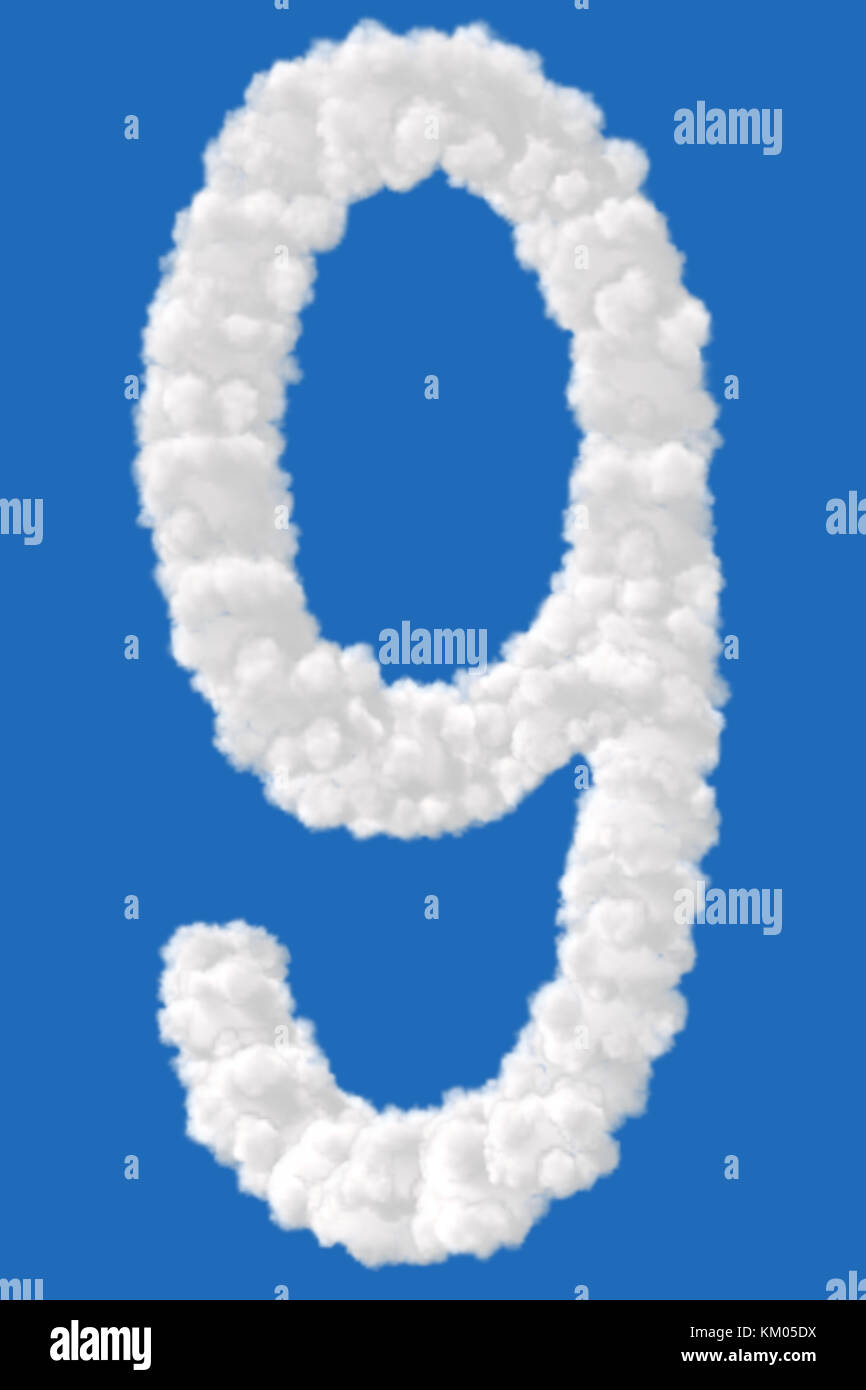 Clouds in shape of figure nine on sky Stock Photo - Alamy