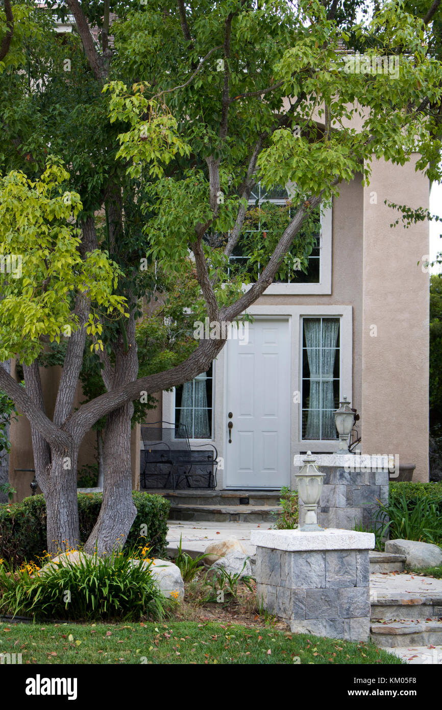 Front door and entrance to suburban home Stock Photo - Alamy