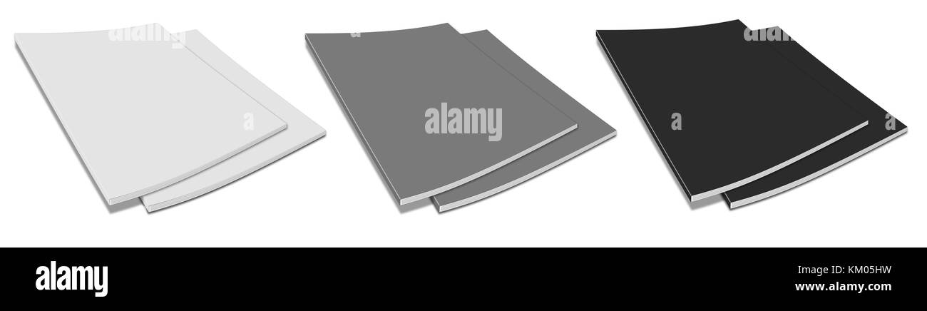 Blank two magazine cover. Grey magazine. On white background Stock ...