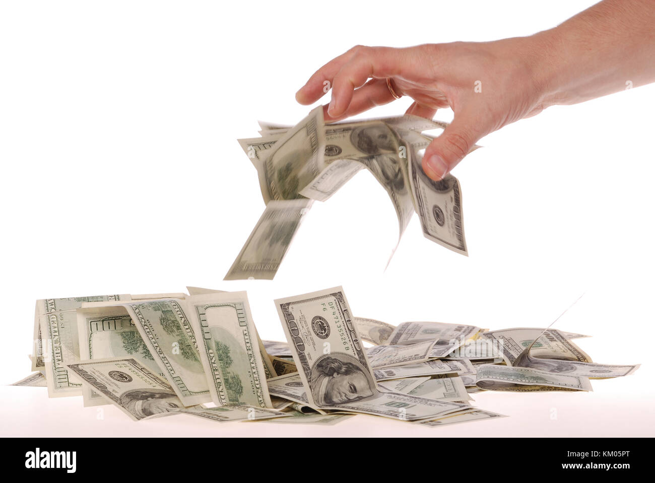 Hand and money, isolated on white background Stock Photo - Alamy