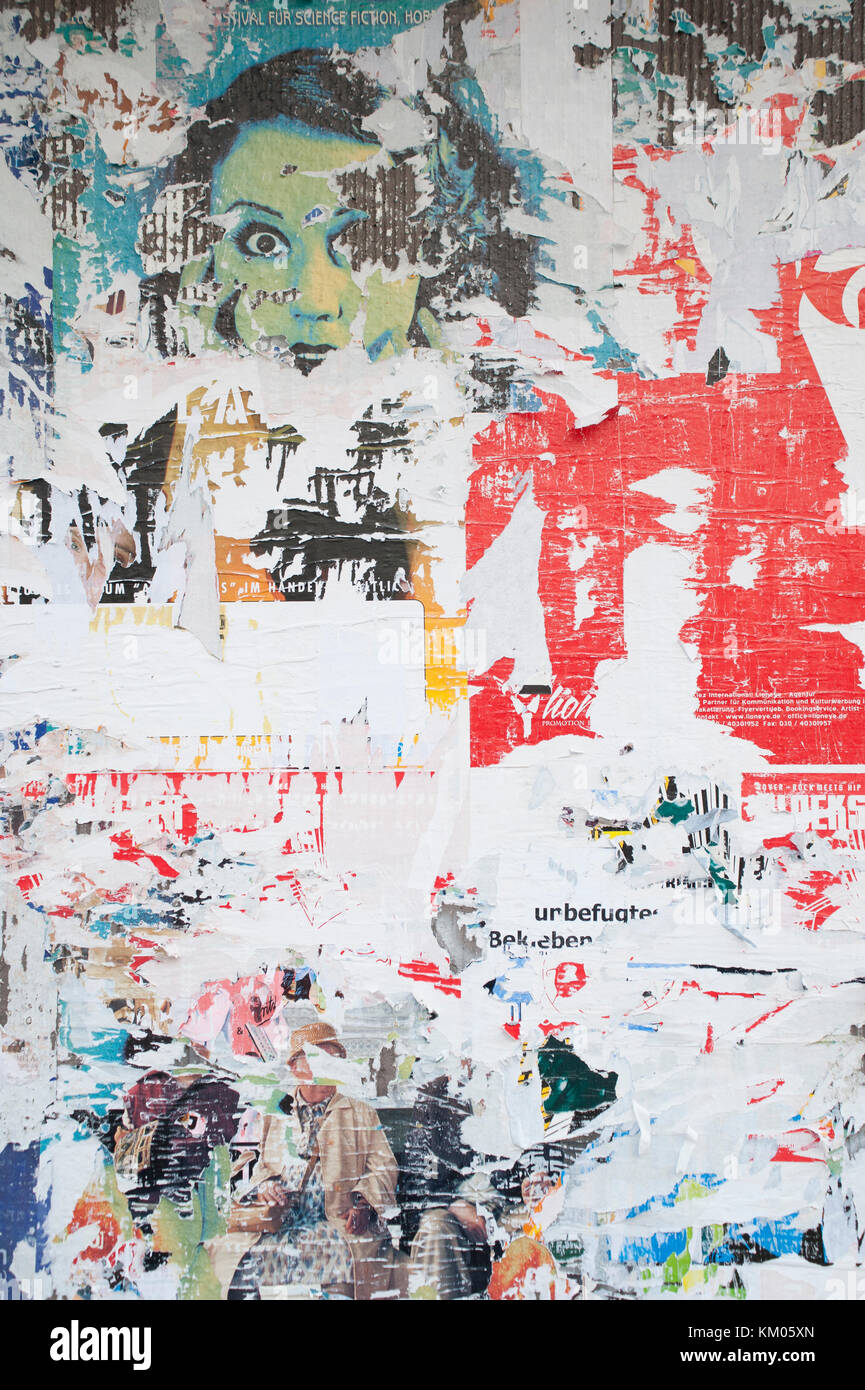 Layers of peeling posters hi-res stock photography and images - Alamy