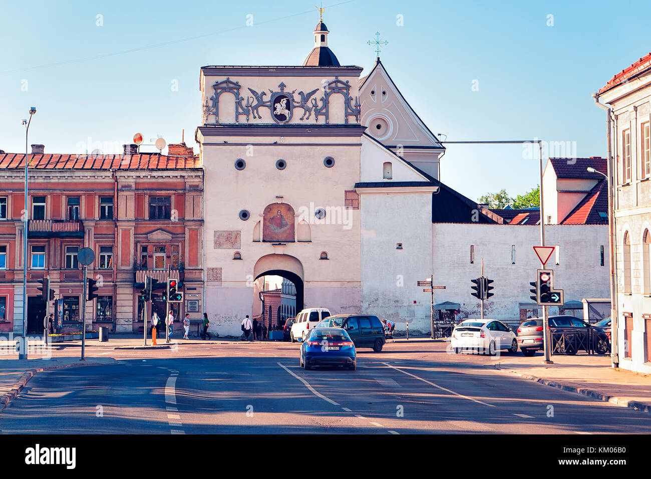 Vilnius, Lithuania - May 19, 2017: Ancient gate of Dawn into the Old ...