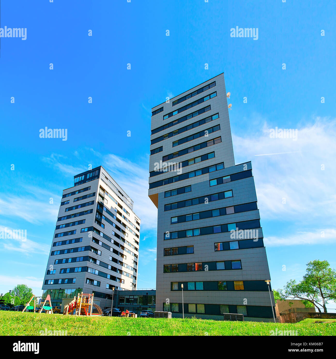 Vilnius, Lithuania - June 6, 2017: Modern residential building ...
