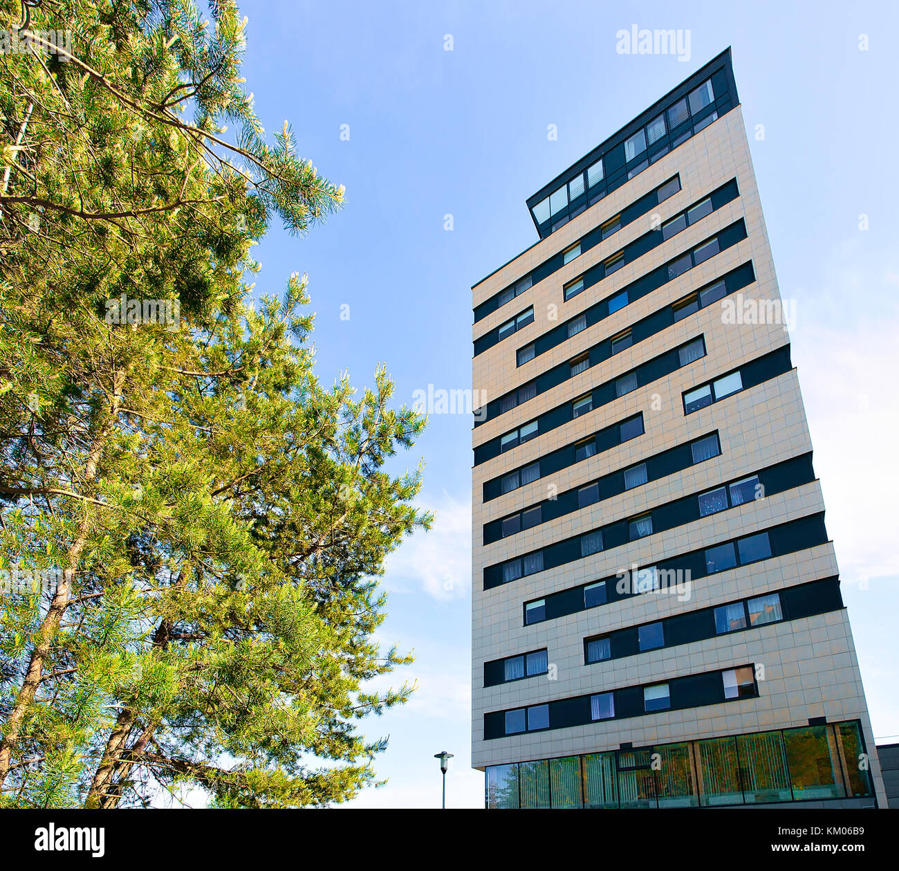 Vilnius, Lithuania - June 6, 2017: Residential skyscraper building in ...
